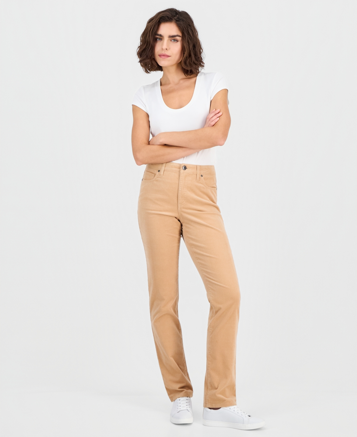 Click here for Style & Co Womens High-Rise Straight Corduroy Jean... prices