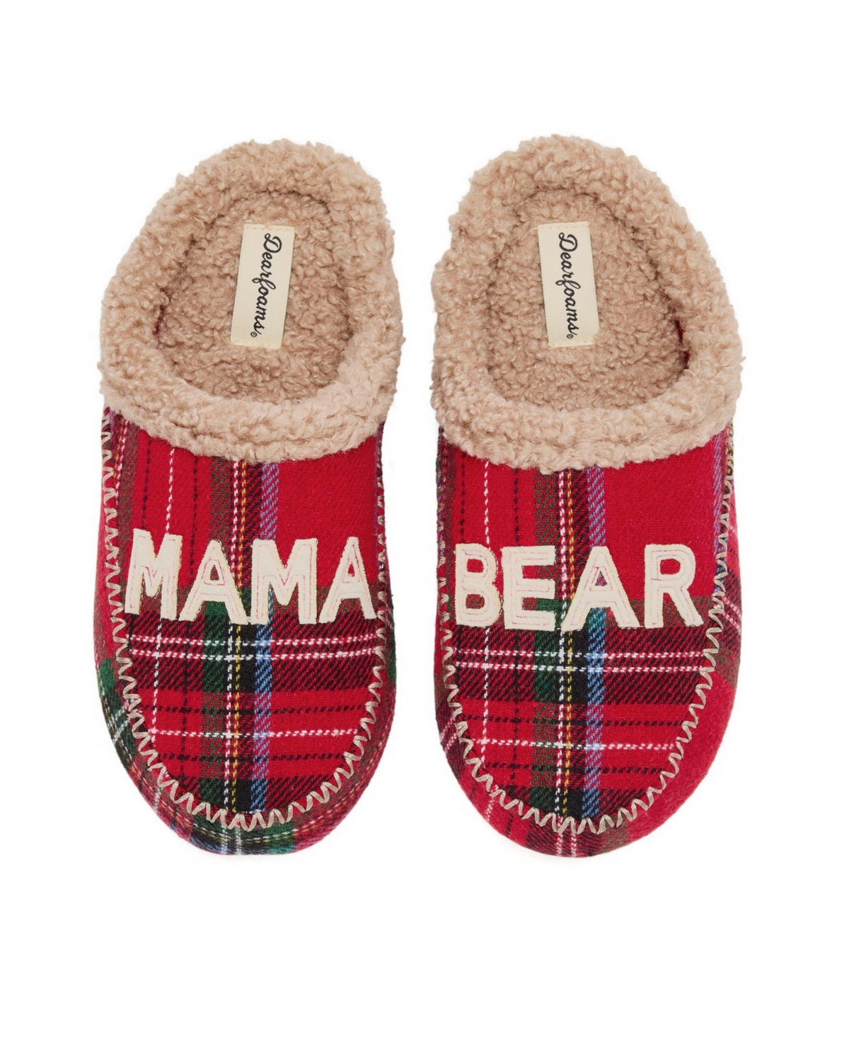 Click here for Dearfoams Womens Mama Bear Plaid Clog Slipper - Pl... prices