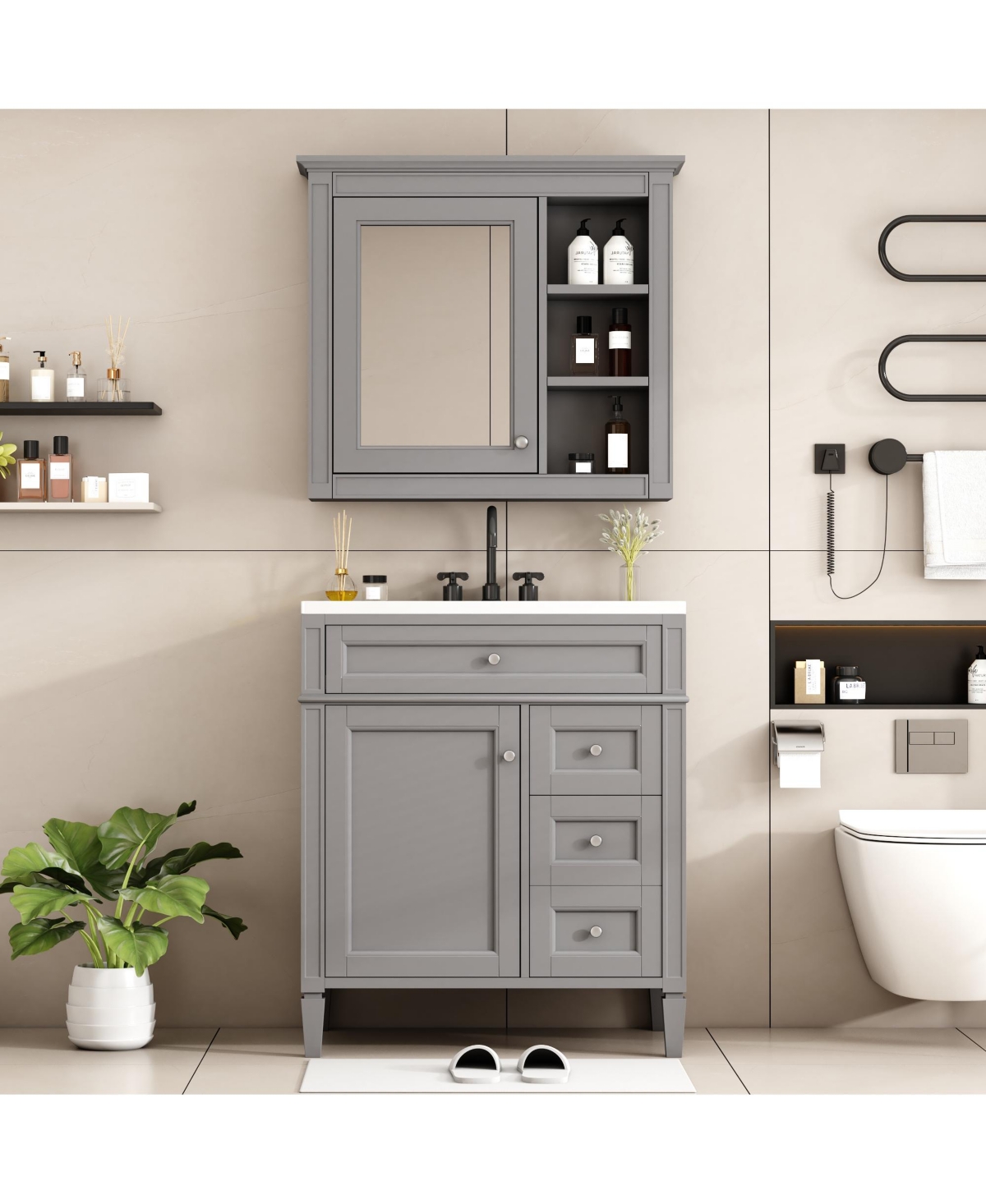 Click here for Casainc 30 Bathroom Vanity with Top Sink  Mirror C... prices