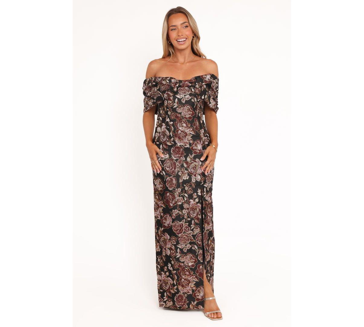 Click here for Petal and Pup Womens Lilia Maxi Dress - Black Flor... prices
