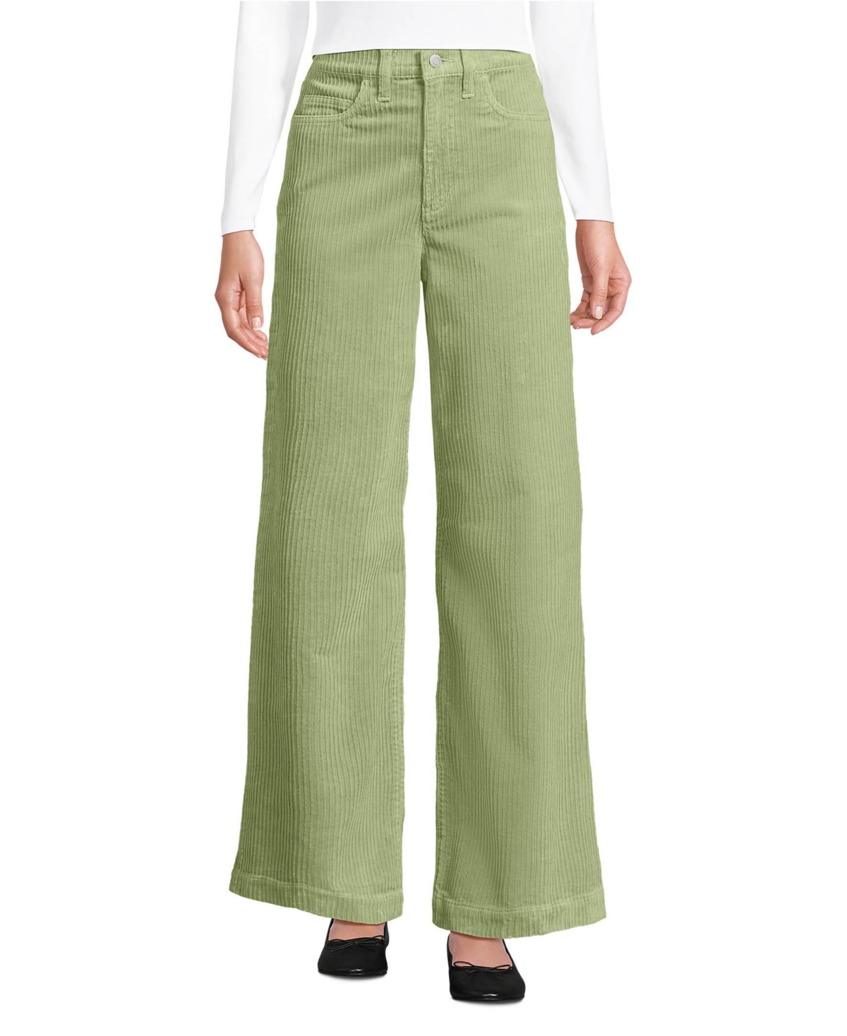 Click here for Lands End Womens High Rise Wide Leg Corduroy Pants... prices