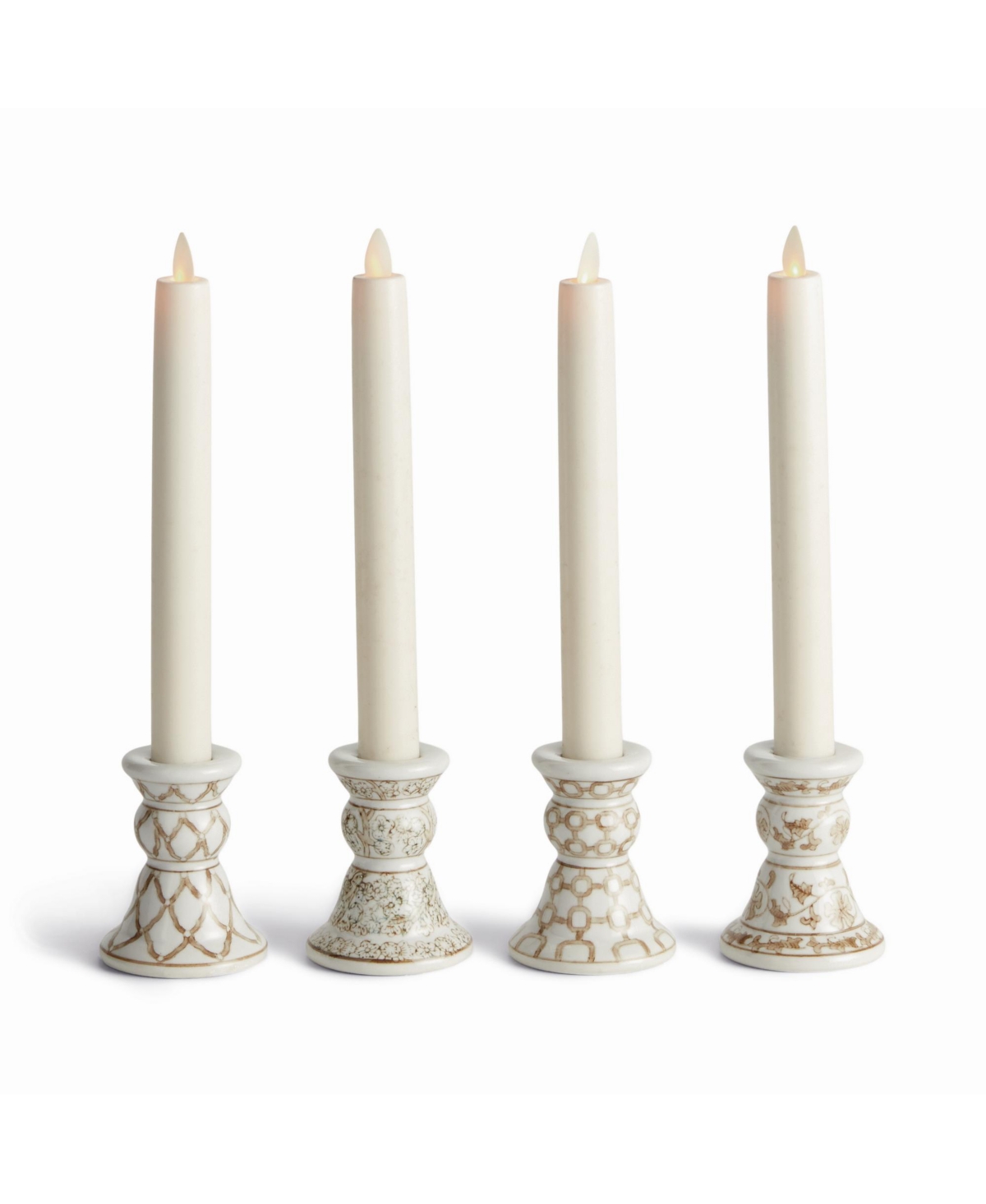 Click here for Province Mini Taper Holders  Set of 4 - Brown & Wh... prices