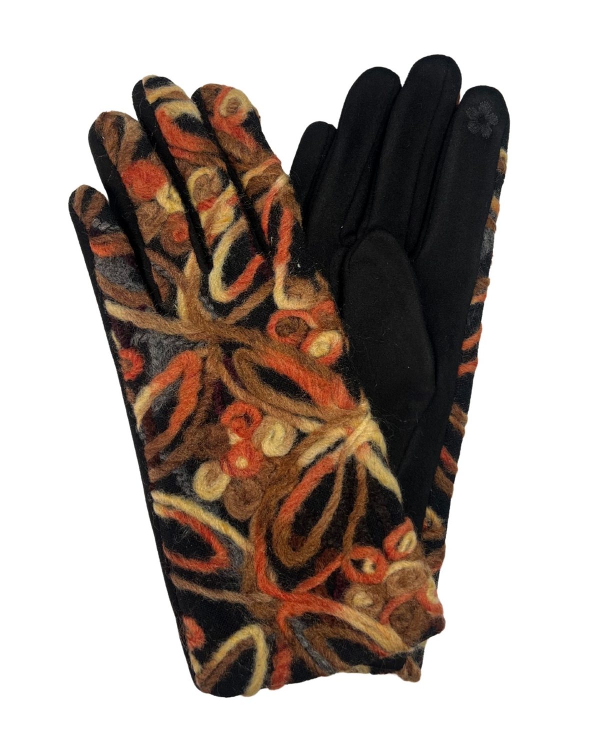 Click here for Marcus Adler Flower Yarn Print Glove - Rust prices