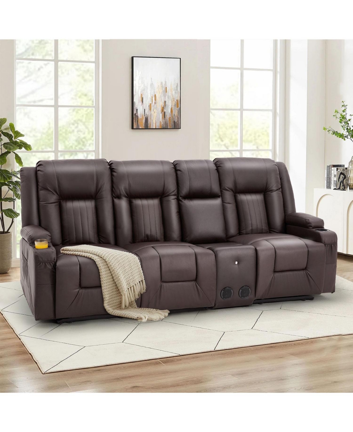 Click here for Aecojoy 3 Seater Recliner Sofa with Console&Blueto... prices