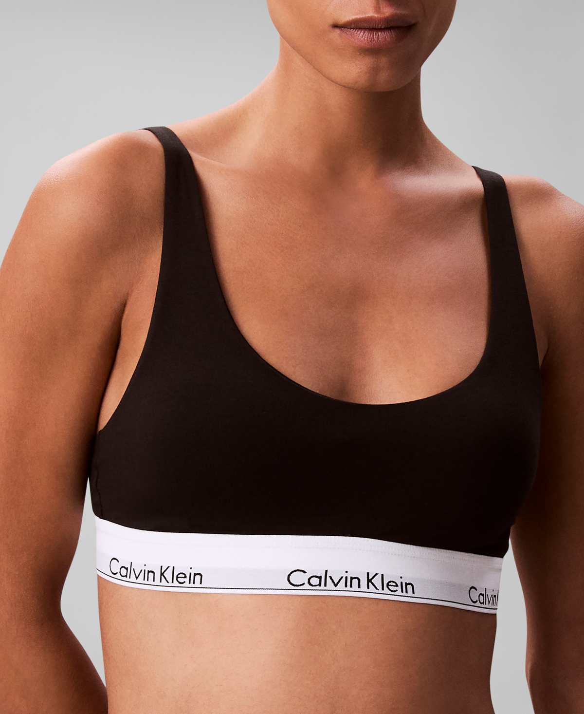 Calvin Klein Womens Flexible-Fit Full Coverage Bralette - Black