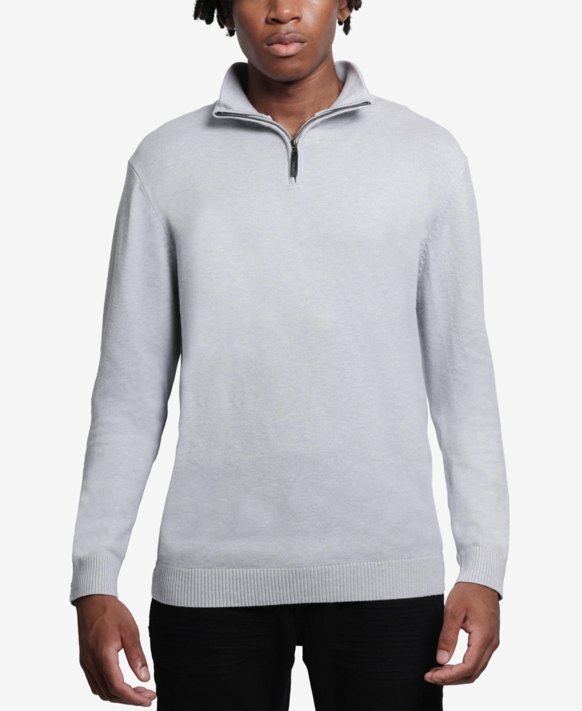 Click here for Xray Mens Quarter Zip Mock Neck Sweater - Light he... prices