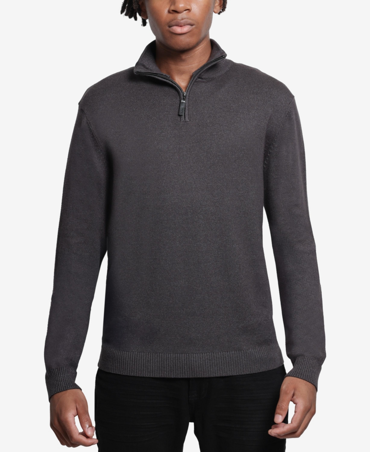 Click here for Xray Mens Quarter Zip Mock Neck Sweater - Heather... prices