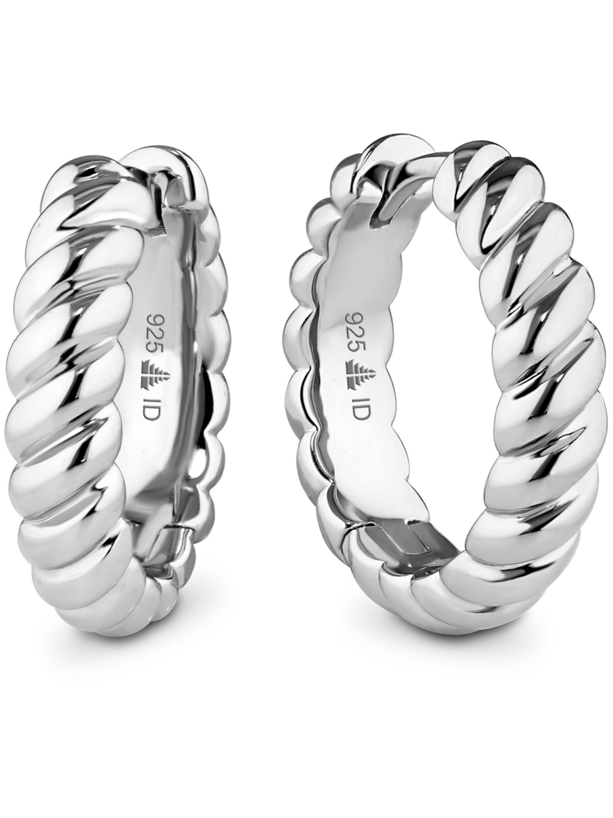 Click here for Devata Rope Hoop Earrings in Rhodium Plated Sterli... prices