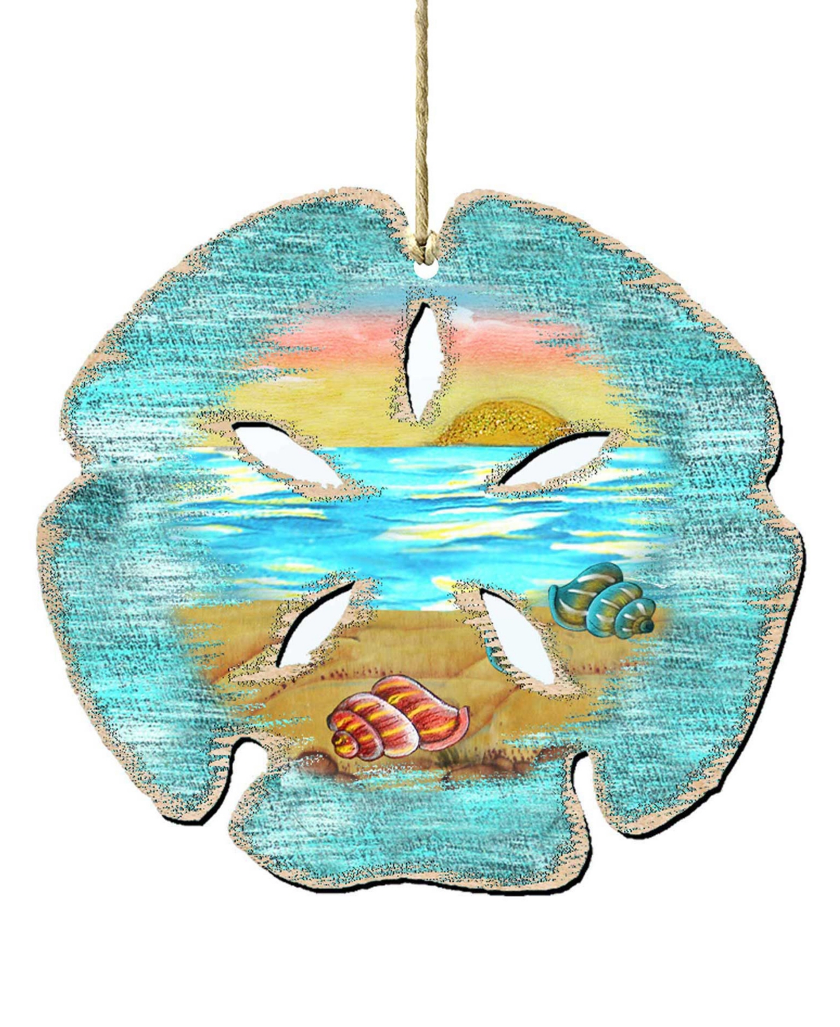Click here for Designocracy Sand Dollar Wooden Ornament - Multi C... prices