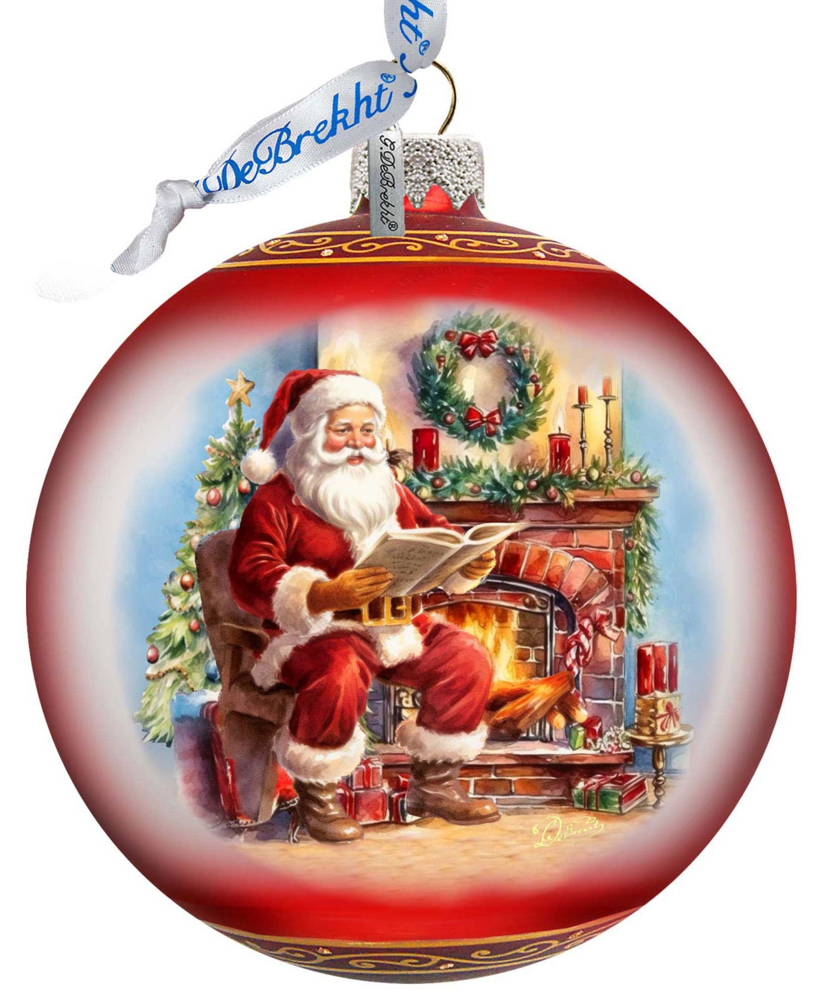Click here for G. Debrekht Santas Cozy Audit Le Glass Ornament -... prices