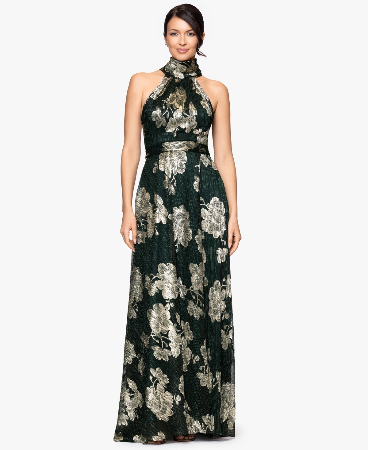 Click here for Betsy & Adam Petite Halter Sleeveless Dress - Hunt... prices