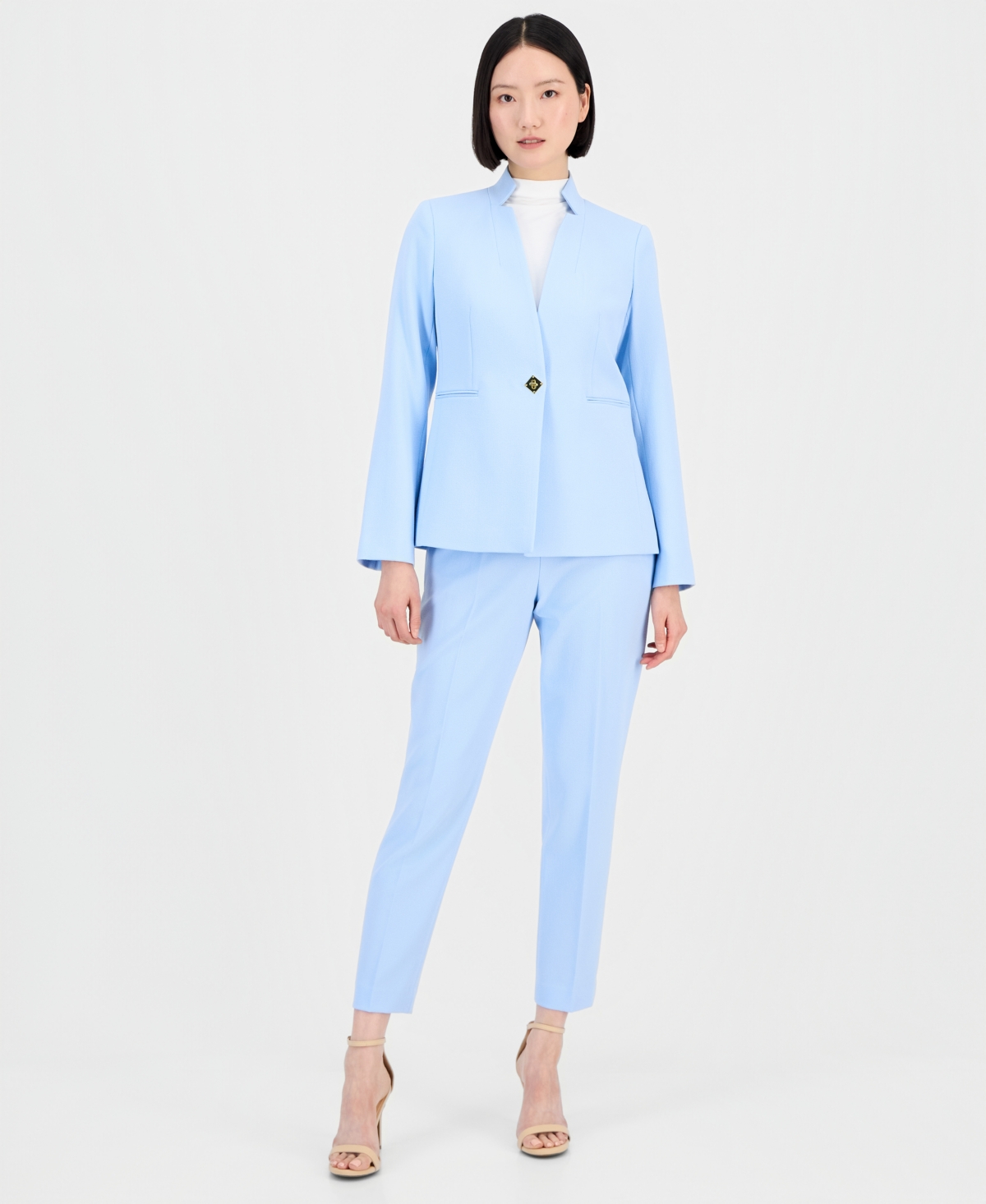 Click here for Tahari Asl Womens Notched One-Button Pantsuit - Ic... prices