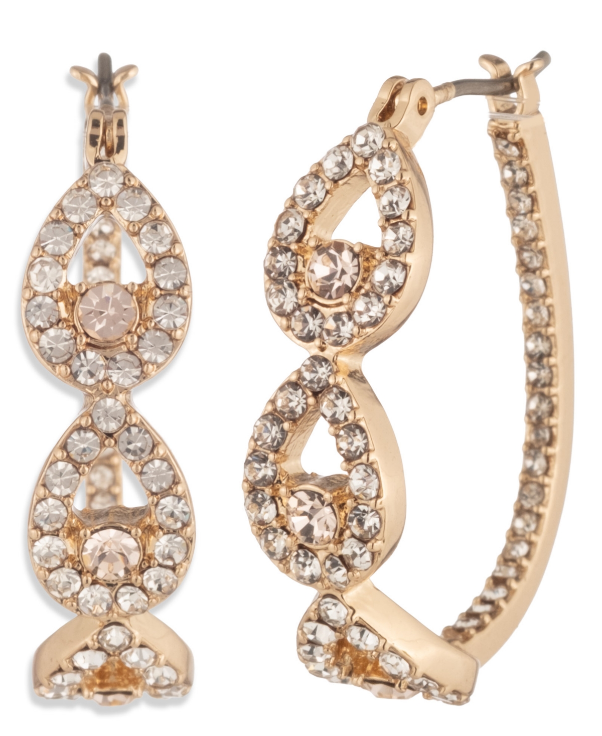 Click here for Givenchy Gold-Tone Crystal Pave Pear Hoop Earrings... prices