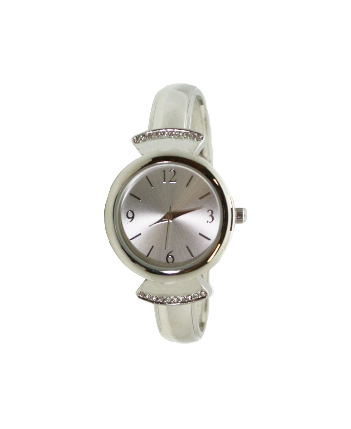 Click here for Silver Olivia Pratt Pearl Tone Face Metal Bangle W... prices