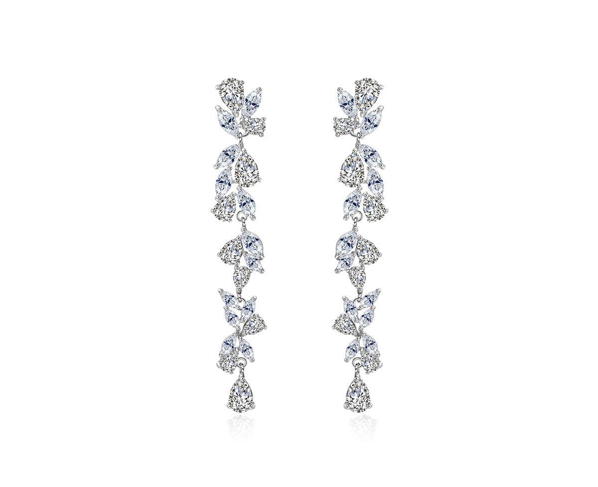 Click here for Promise Crystal Drop Long Earrings - Silver prices
