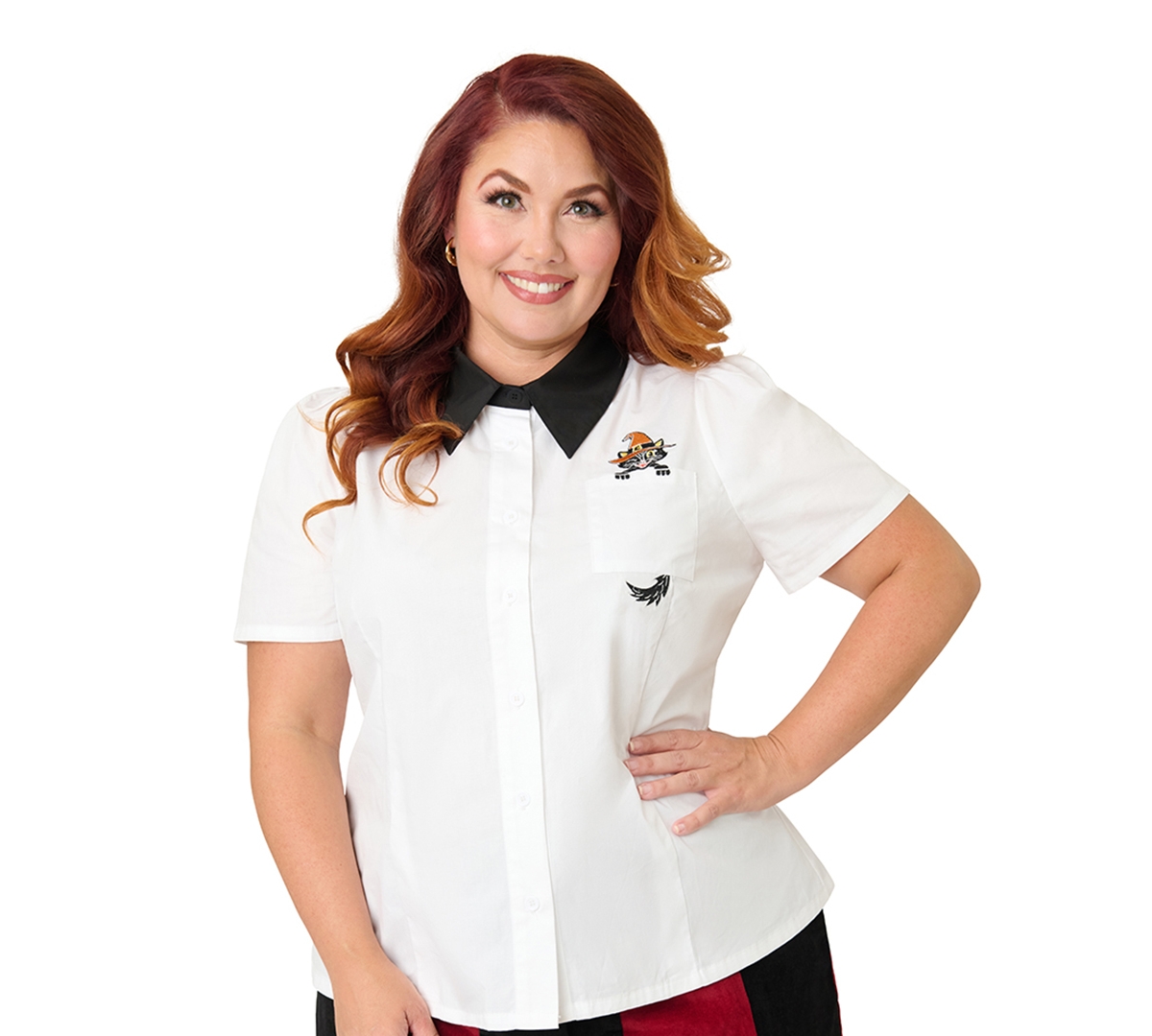 Click here for Unique Vintage Womens Plus Size 1940s Collared Blo... prices