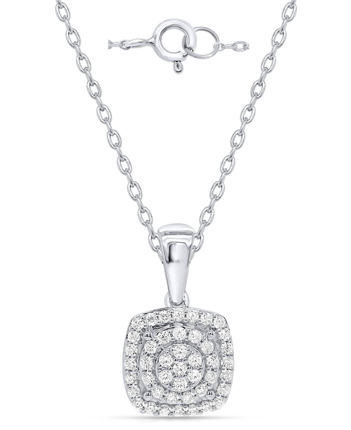 Click here for Macys White Diamond Pendant Necklace (1/4 ct. t.w.... prices