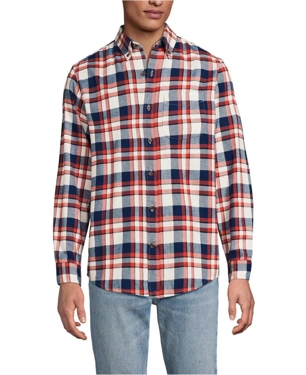 Click here for Lands End Mens Long Sleeve Flagship Flannel Shirt... prices
