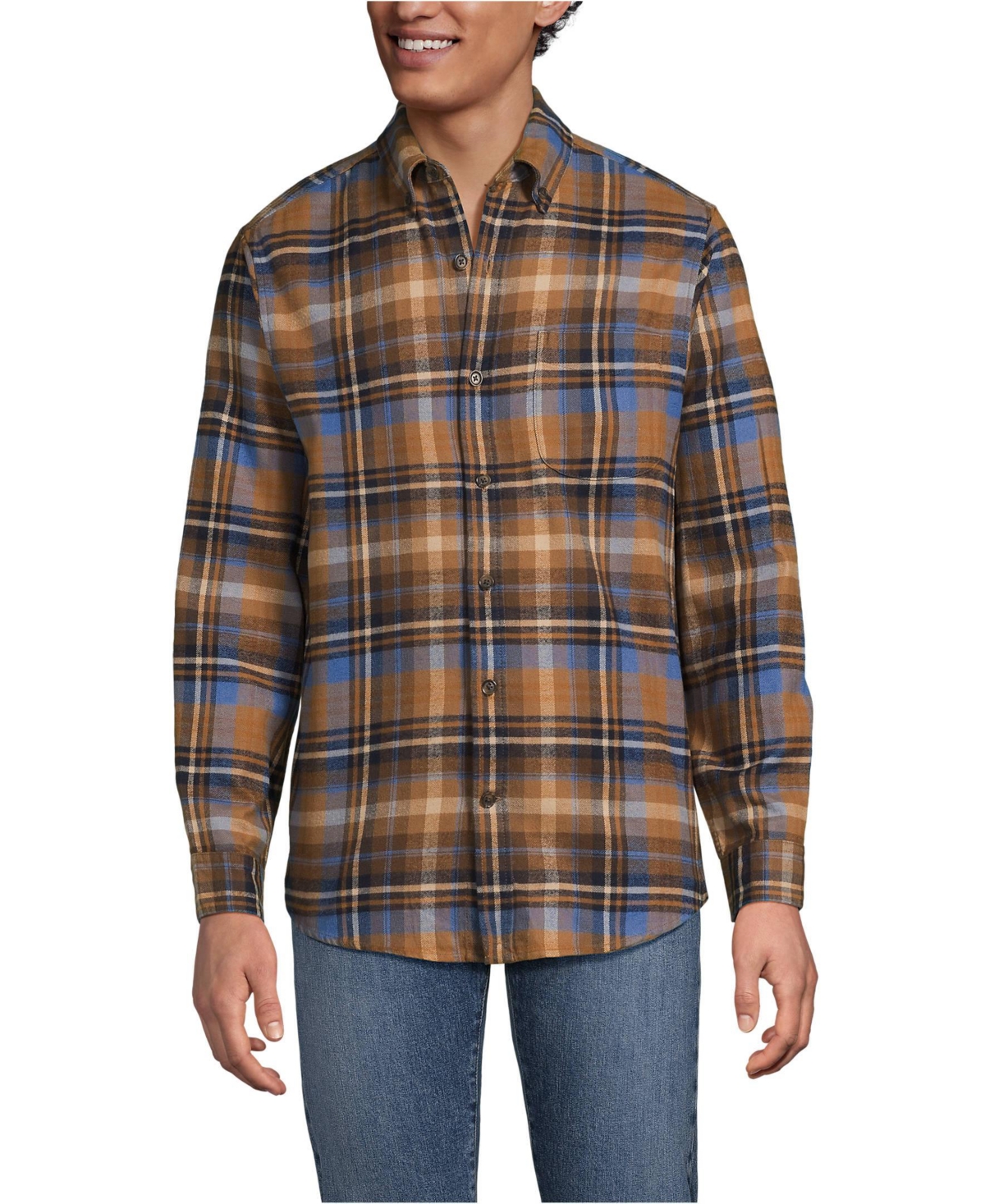 Click here for Lands End Mens Long Sleeve Flagship Flannel Shirt... prices