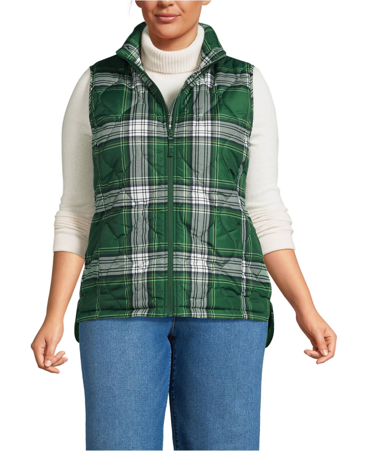 Click here for Lands End Plus Size Print FeatherFree Quilted Insu... prices