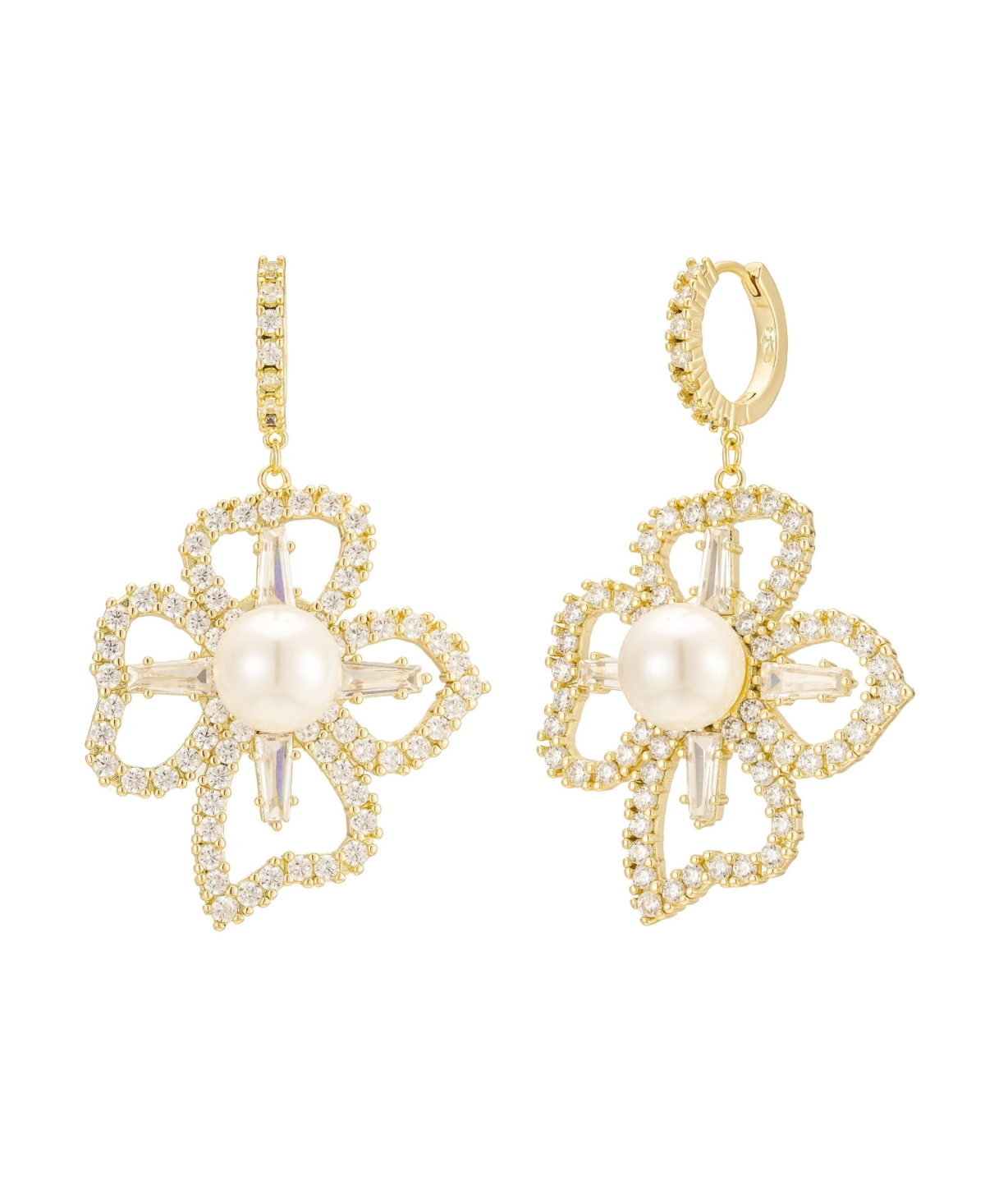 Click here for Holly & Crystal Flower Drop Earrings - Gold prices