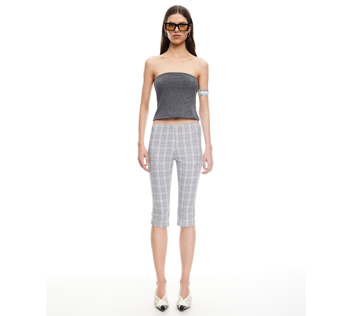 Click here for Lioness Womens Checked Starlet Capri Pants - Moonl... prices