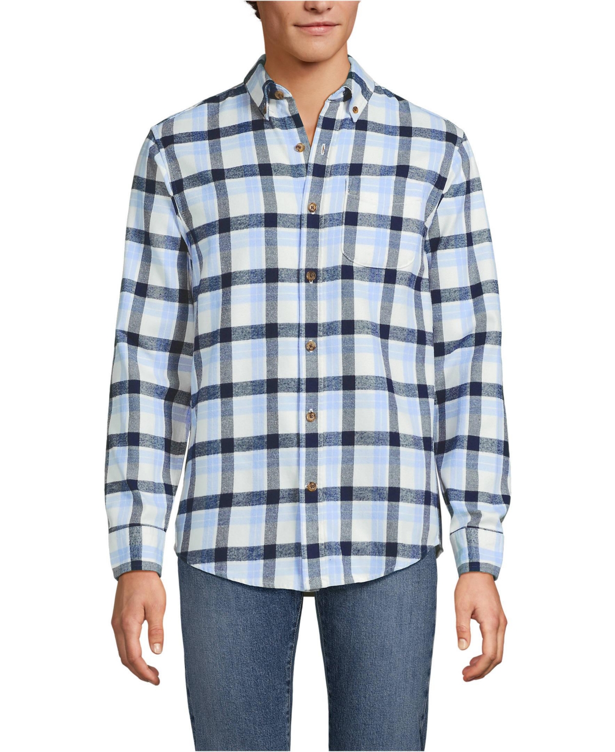 Click here for Lands End Mens Long Sleeve Flagship Flannel Shirt... prices