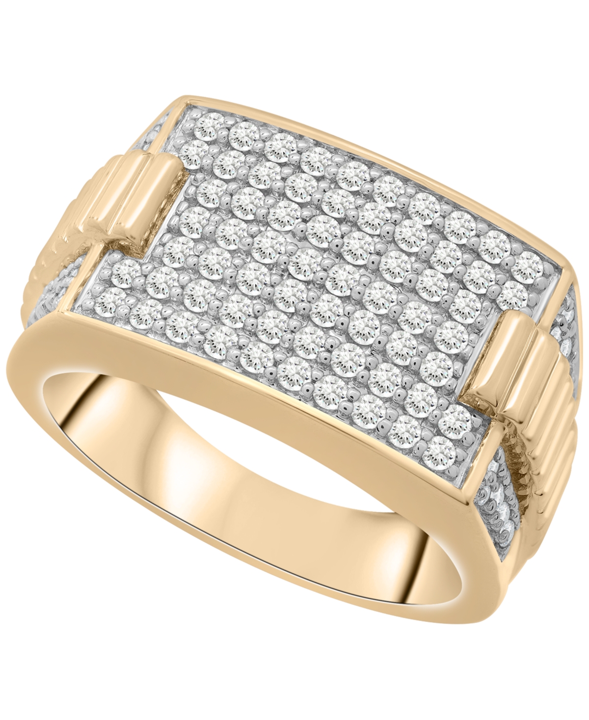 Click here for Macys Mens Diamond (1 ct. t.w.) Multi-Row Ring in... prices
