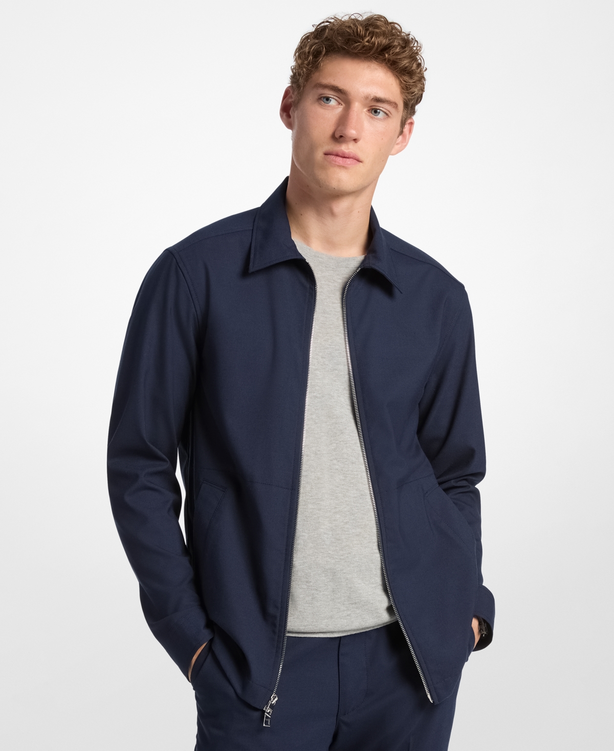 Click here for Michael Kors Mens Stretch Zip Shirt Jacket - Midni... prices