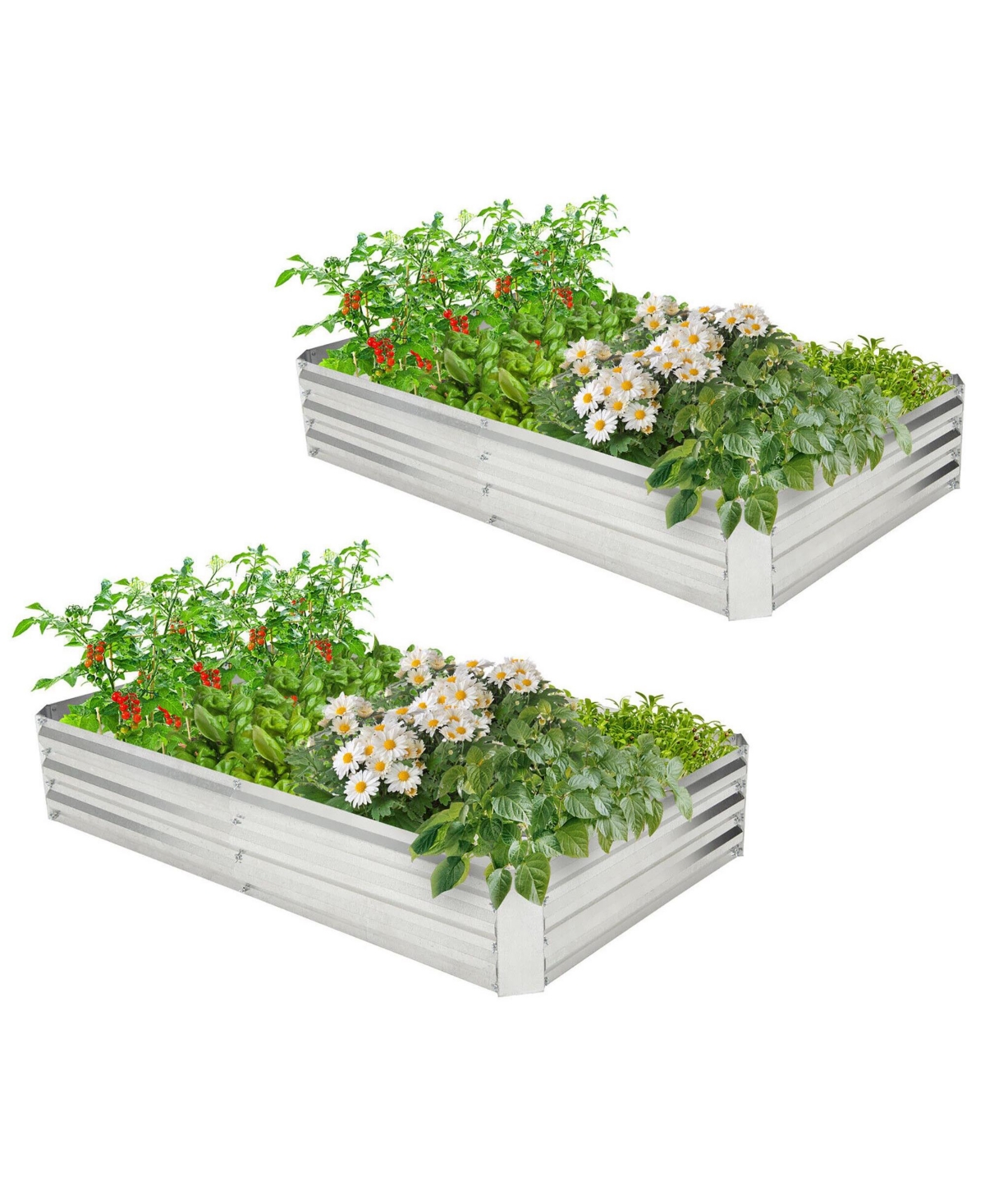 Click here for Gymax 2PCS Galvanized Raised Garden Bed Elevated R... prices