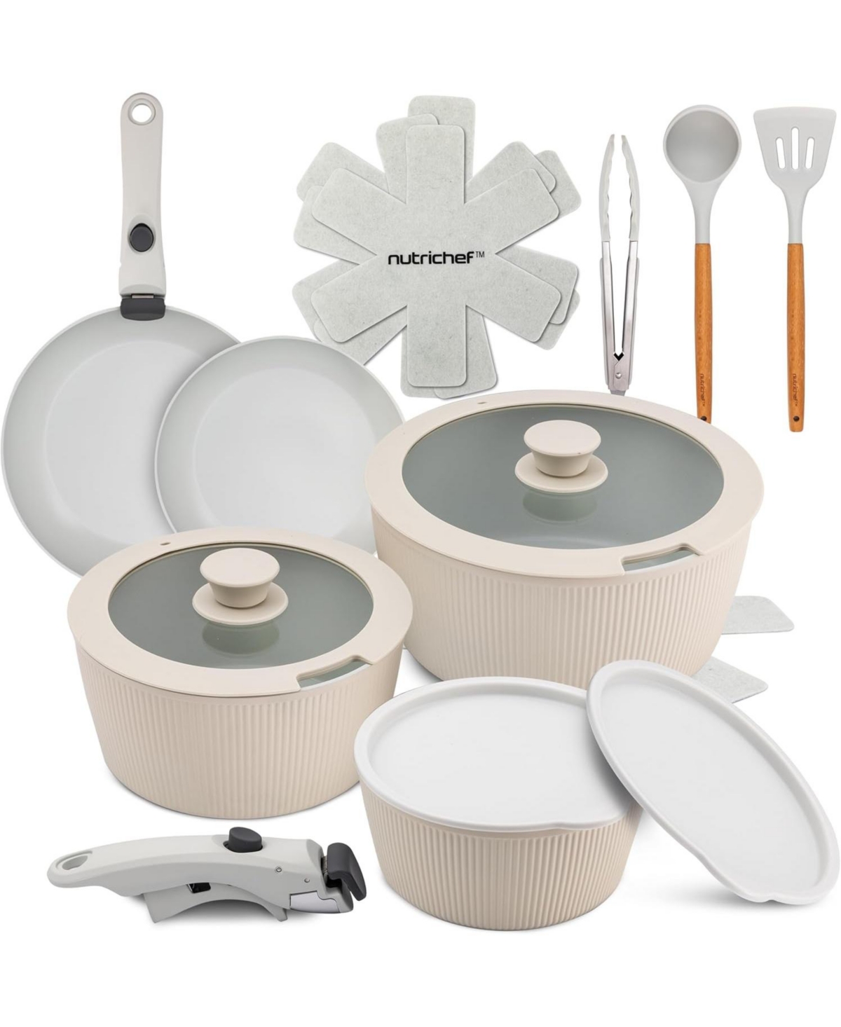 Click here for NutriChef 18-Piece Ceramic Nonstick Cookware Set w... prices