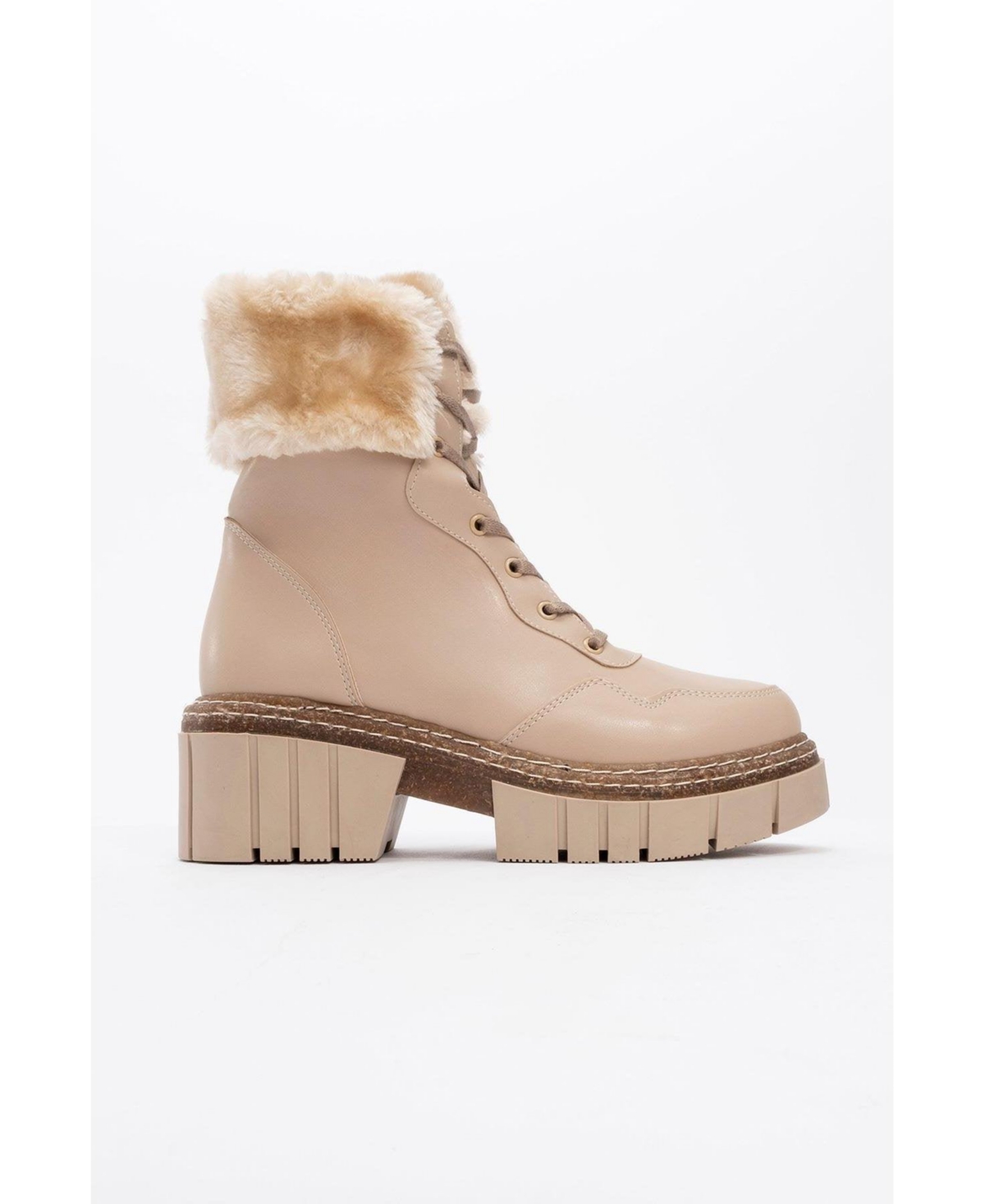 Click here for Prologue Shoes Faith Fur Chunky Boot (Women) - Bei... prices