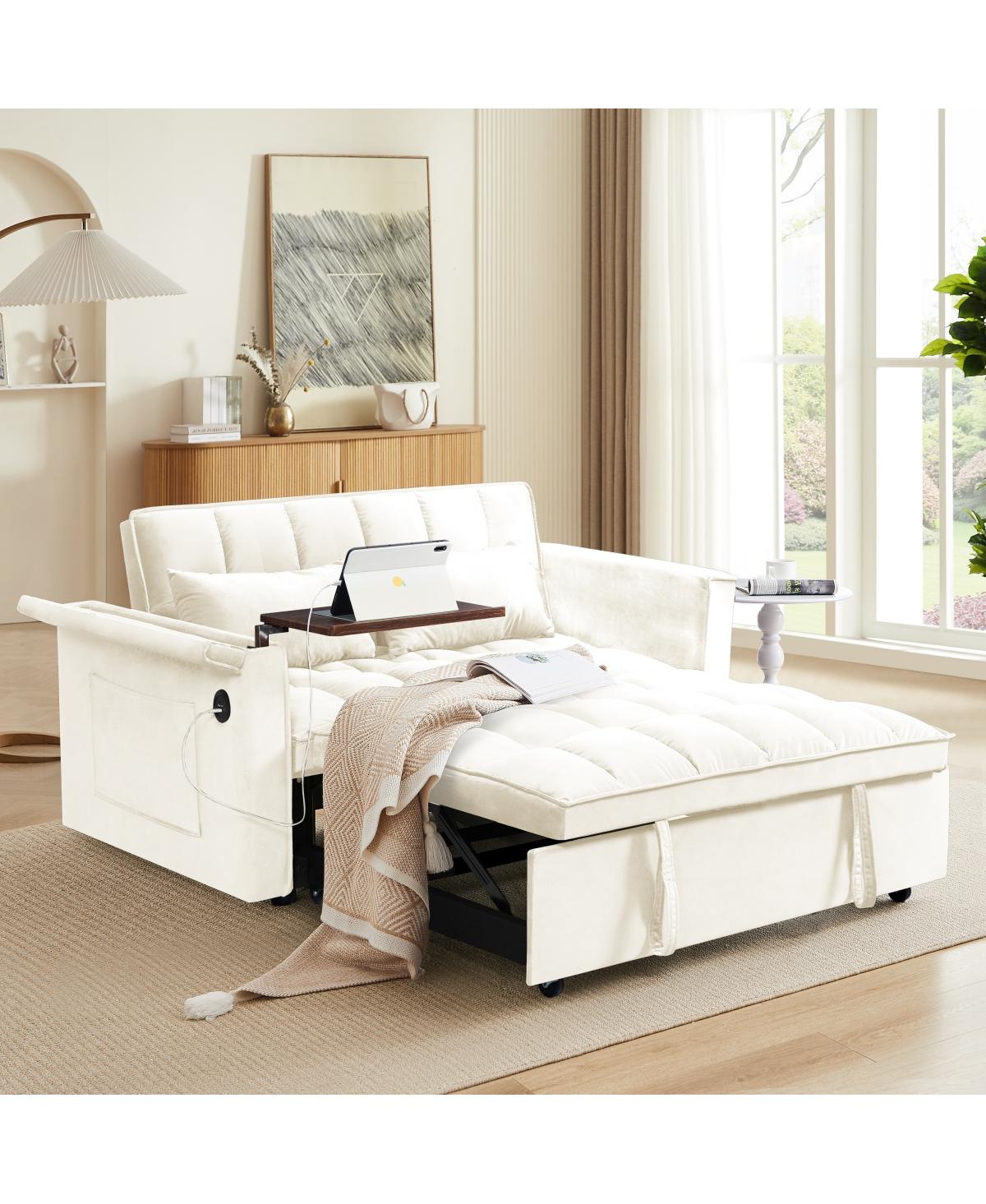 Click here for Maison Boucle 55.5 Foldable Velvet Sofa Bed with H... prices