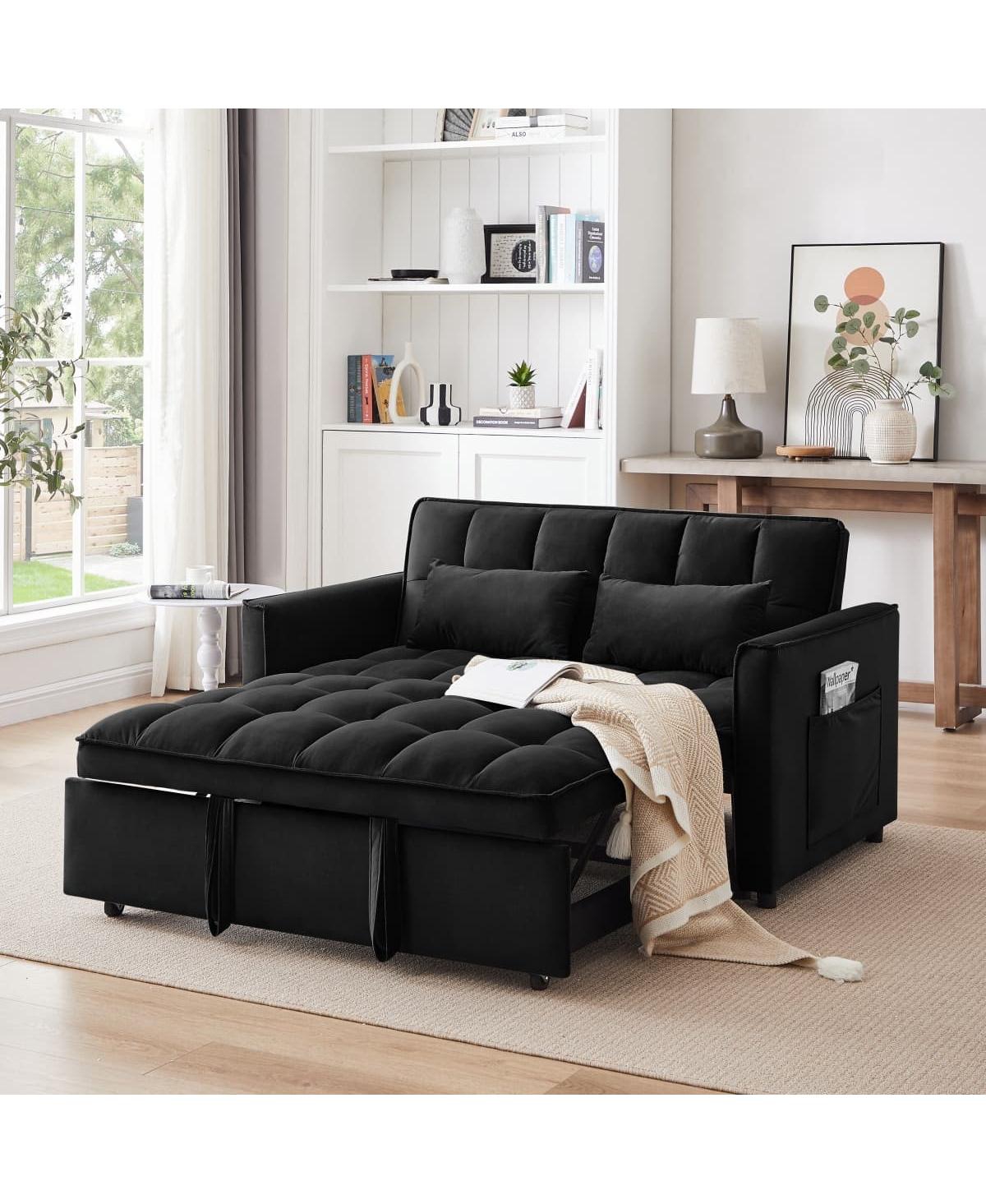Click here for Maison Boucle 55.2 Convertible Velvet Sofa Bed  3-... prices
