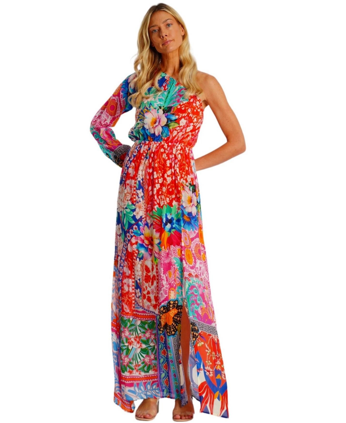 Click here for La Moda Clothing Womens Maxi One Shoulder Floral D... prices