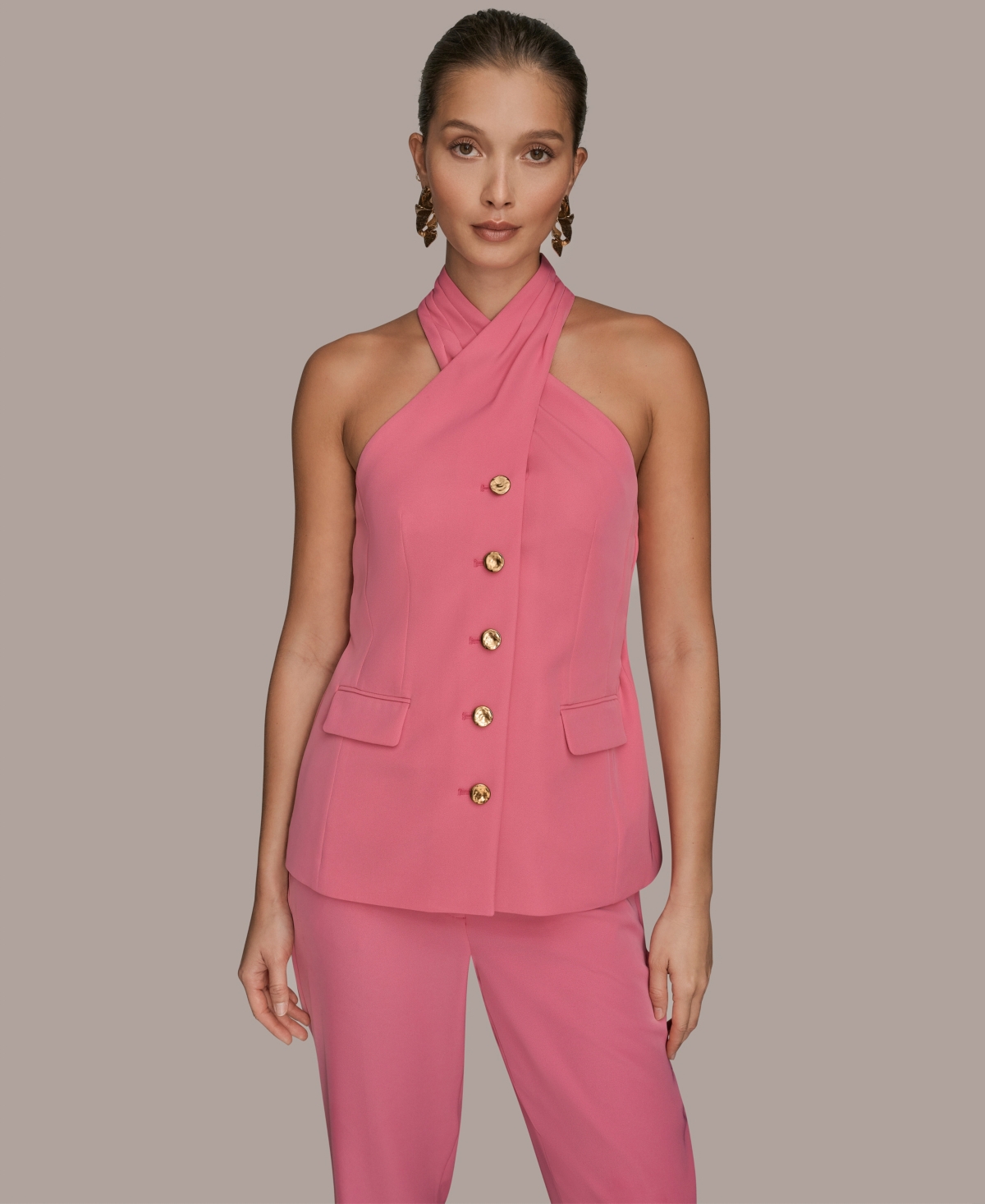 Donna Karan New York Womens Sleeveless Vest Jacket - Bimini