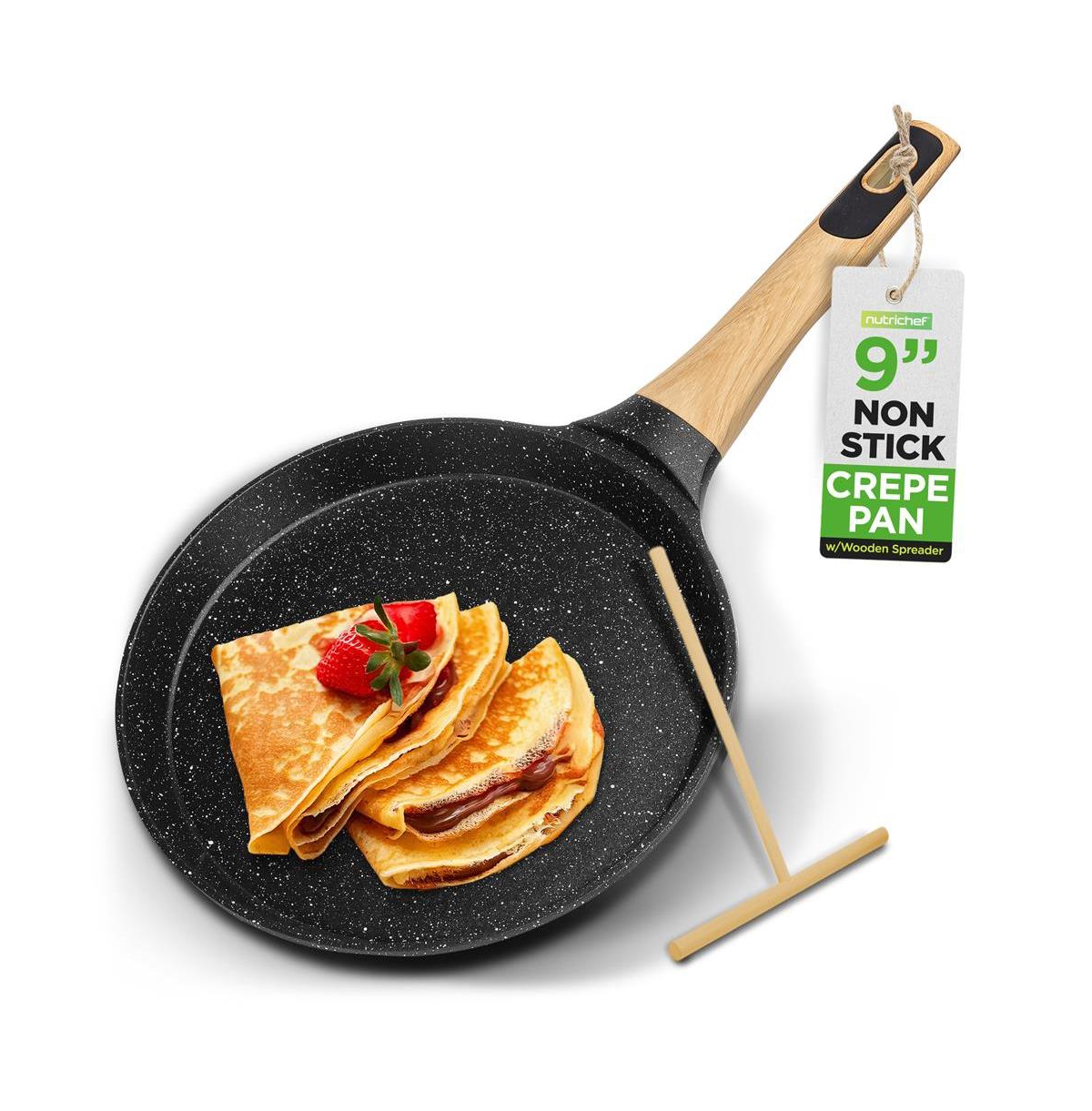 Click here for NutriChef 17.3 Non-Stick Crepe Pan with Wooden Spr... prices