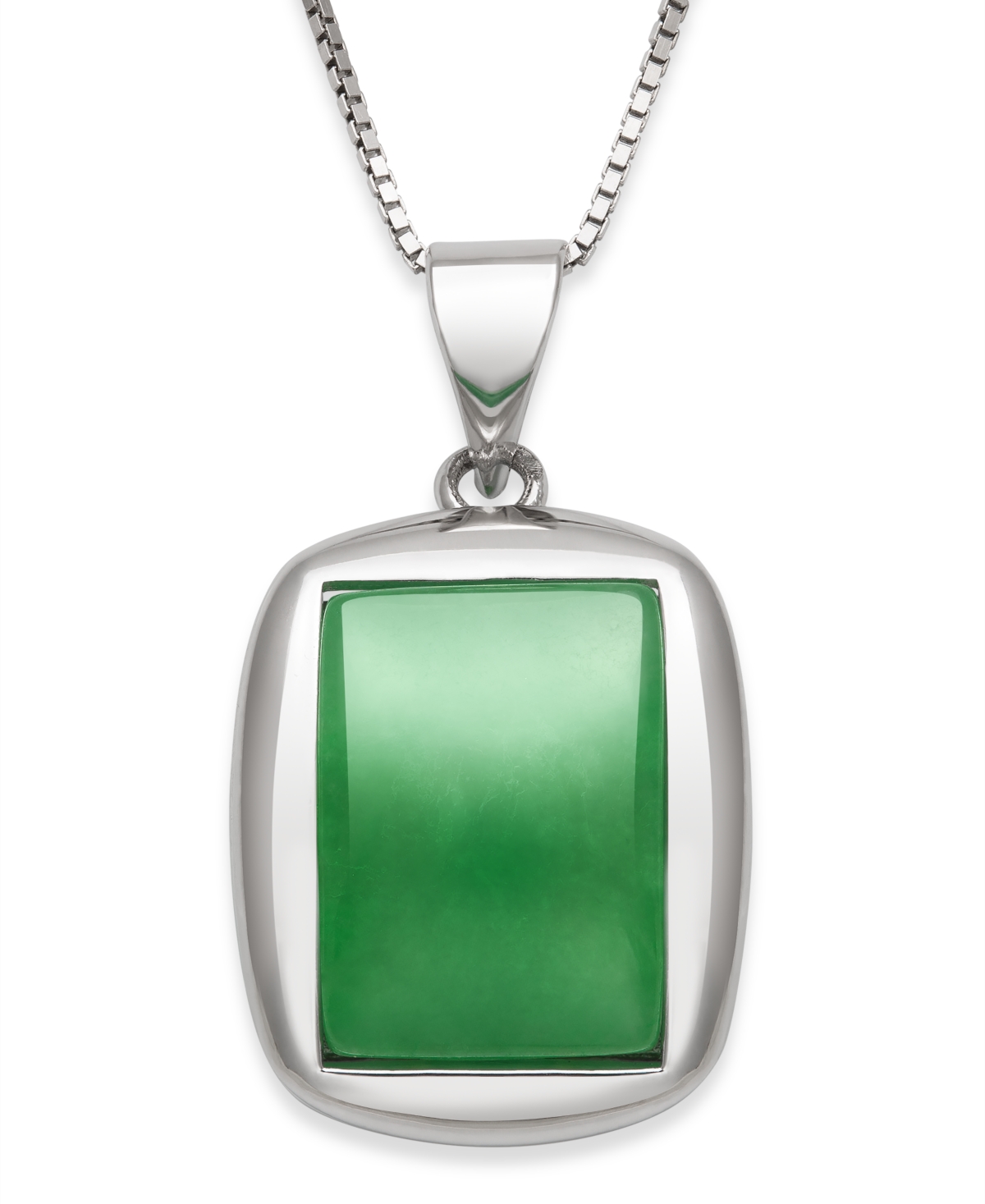 Click here for Macys Dyed Green Jadeite Box Chain Necklace in Ste... prices