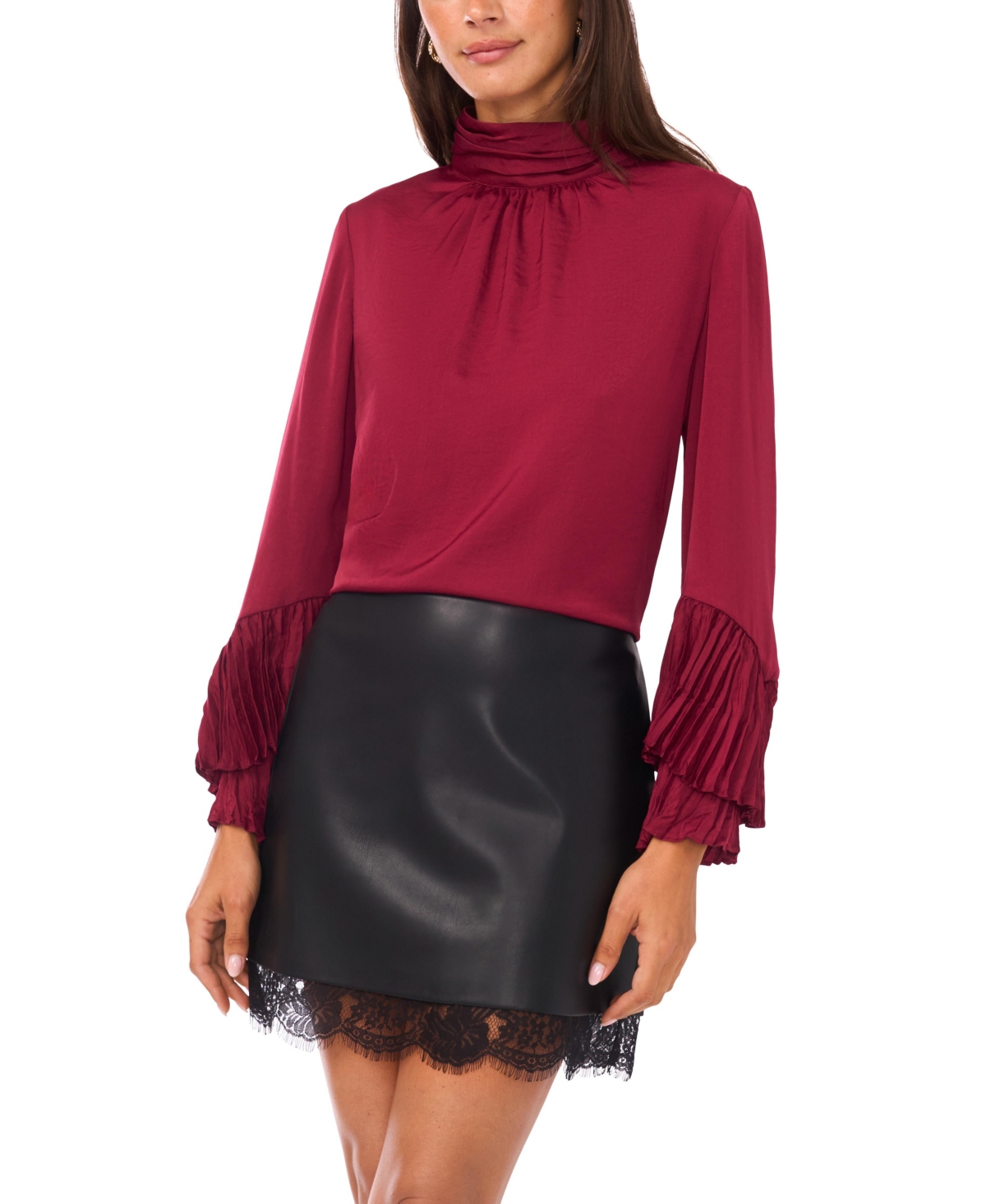 Click here for Vince Camuto Womens Ruffle Long Sleeve Top - Boyse... prices