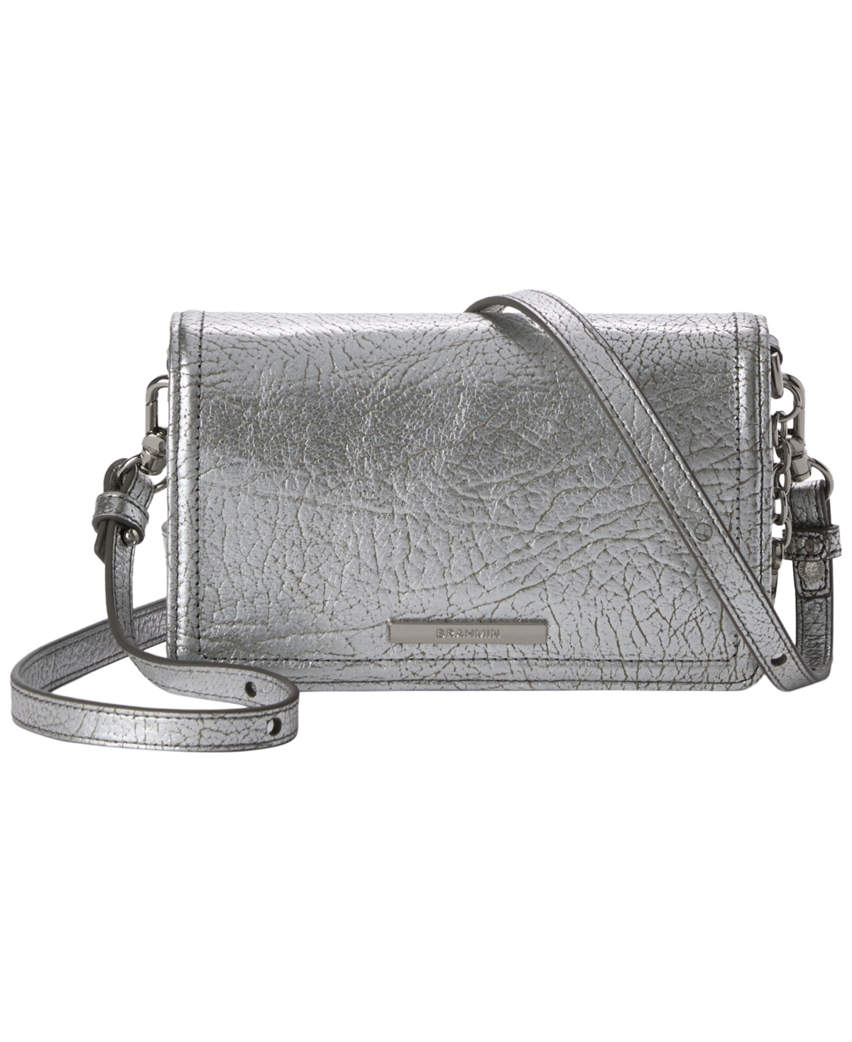 Click here for Brahmin Minuette Textured Mini Crossbody Bag - Sil... prices