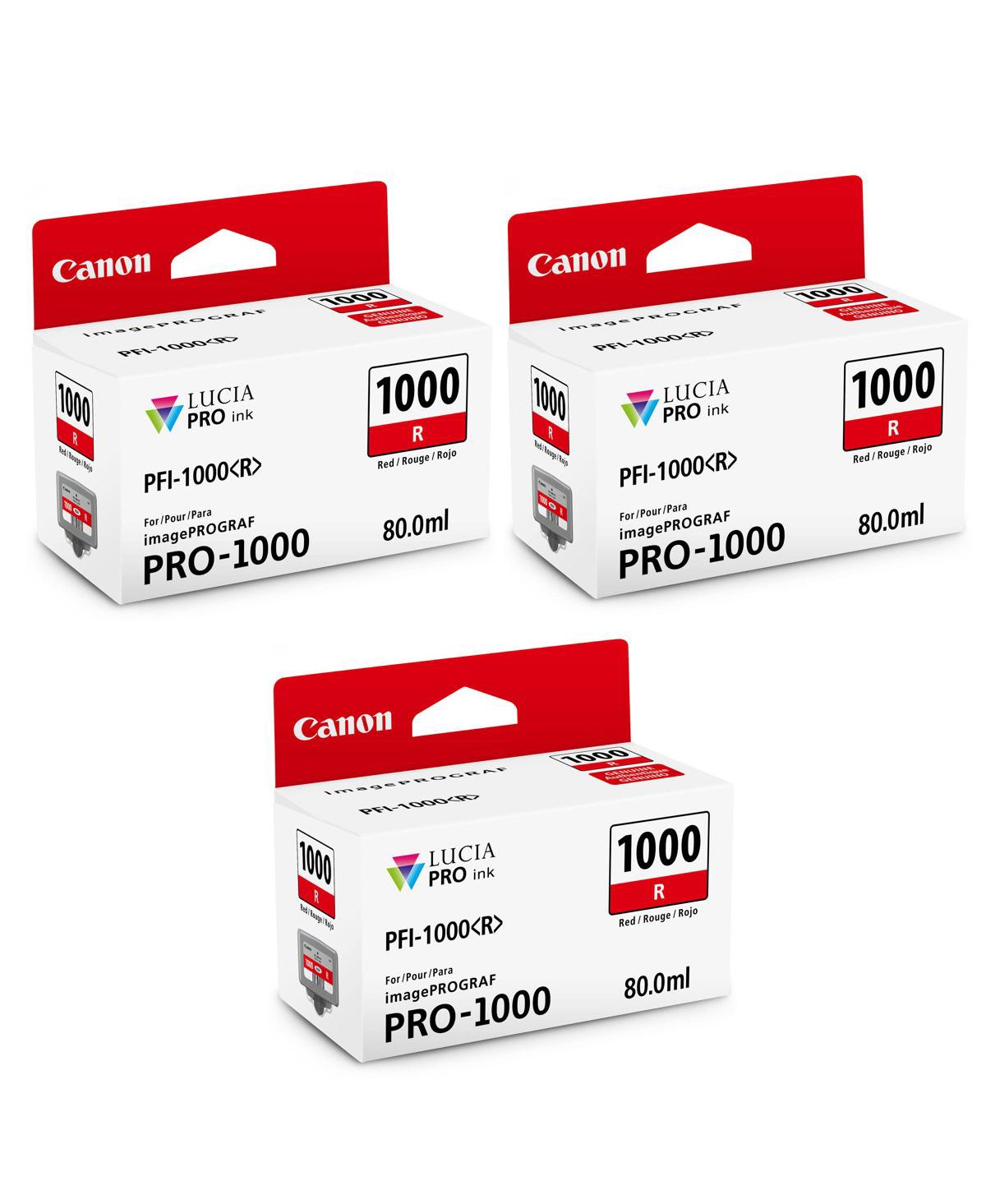 Click here for Canon 3 Pack Pfi-1000R Red Lucia Pro ink for image... prices