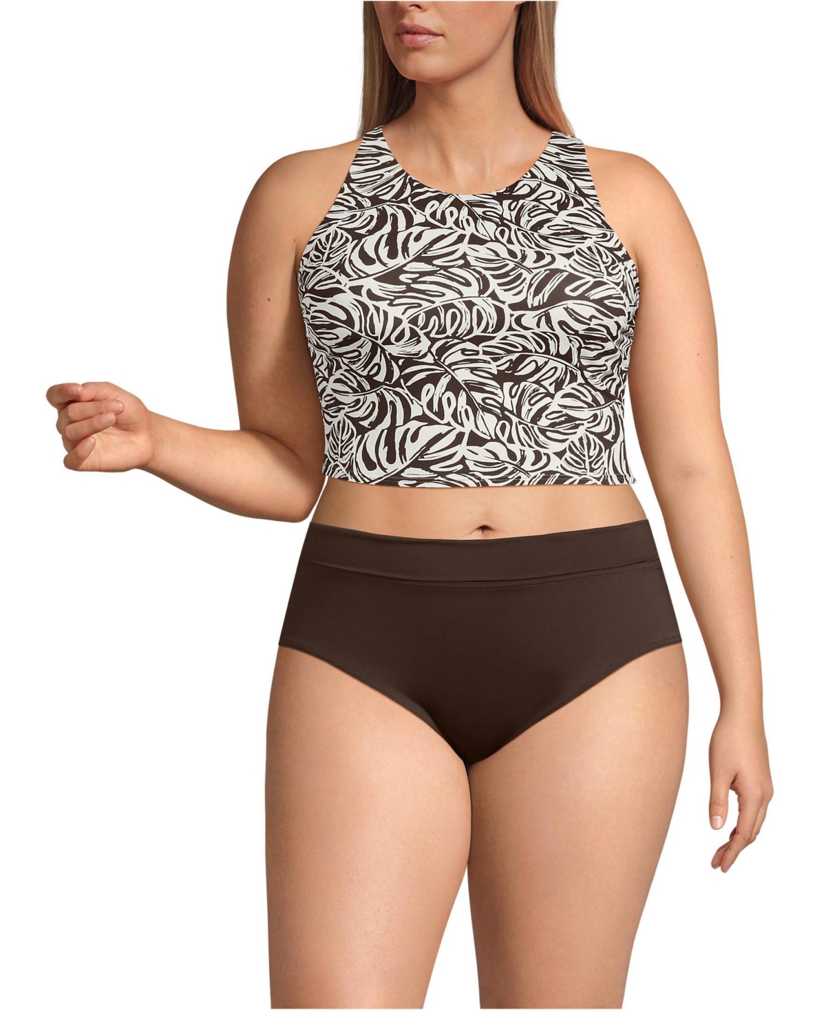 Click here for Lands End Plus Size High Neck Racerback Midkini To... prices