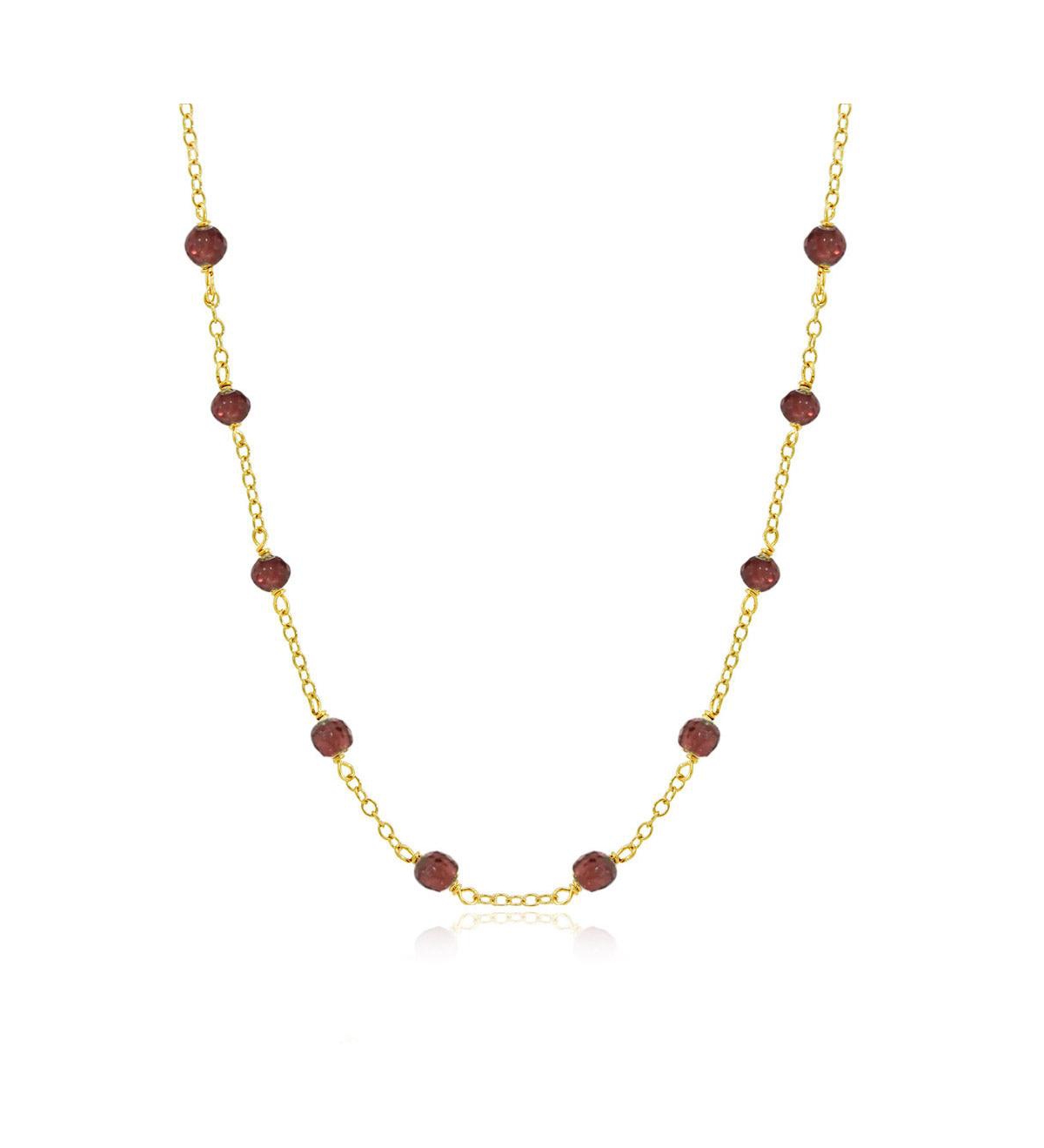 Click here for The Lovery Garnet Bead Chain Necklace 14K Gold - G... prices