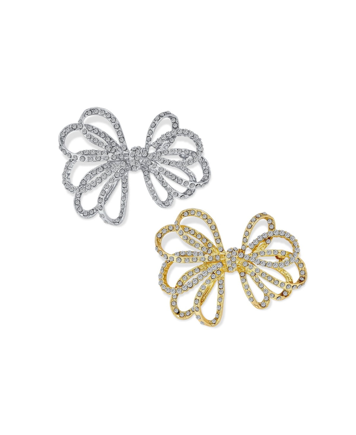 Click here for Bling Jewelry Set of 2 Large Holiday Crystal Bow B... prices