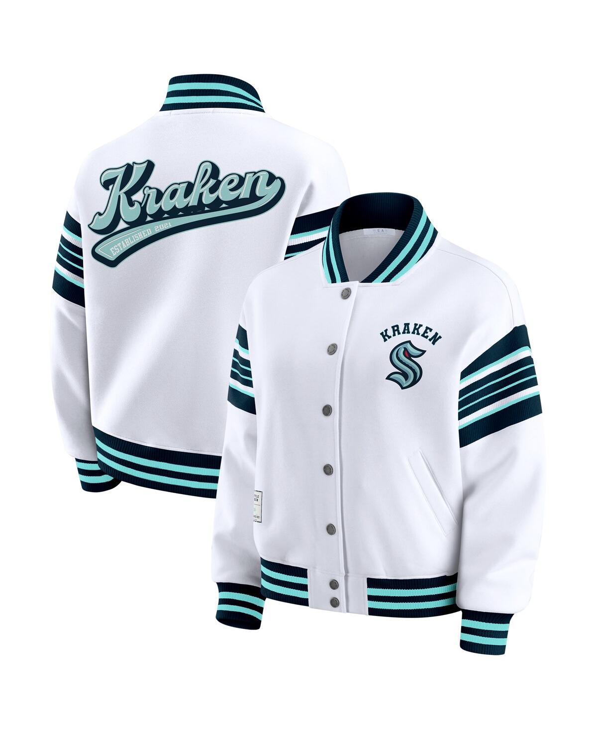 Click here for Wear by Erin Andrews Womens White/Deep Sea Blue Se... prices