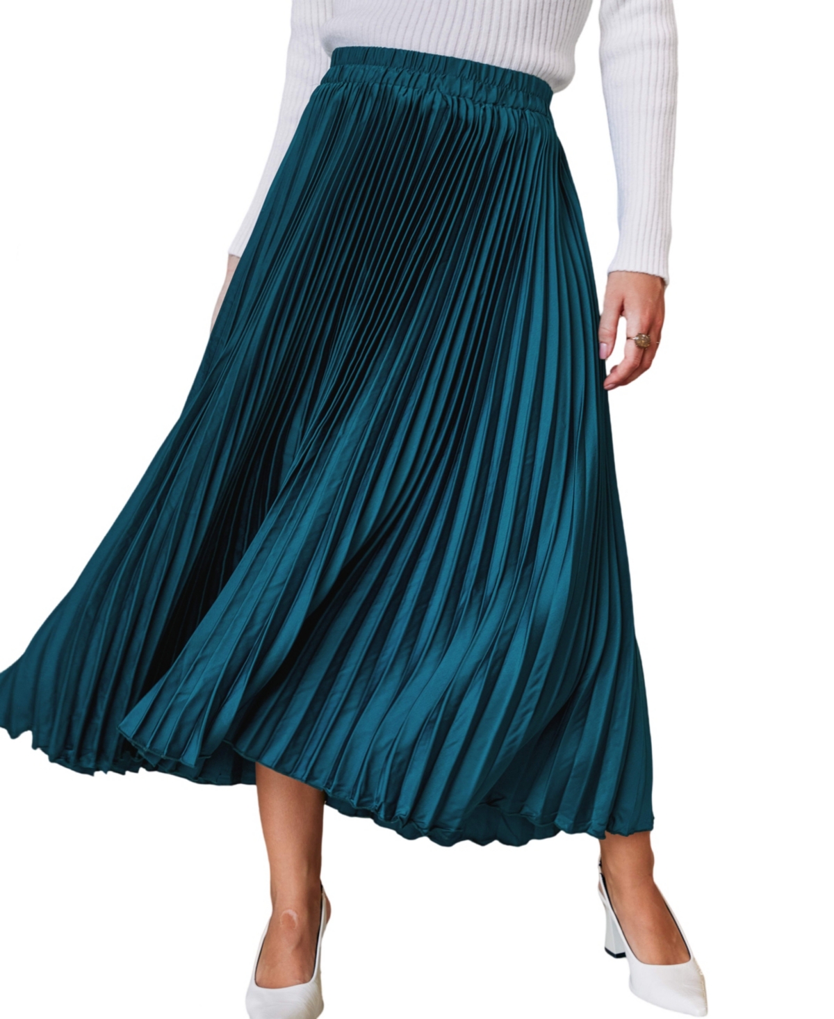 Cupshe Womens Swing By Green Midi Beach Dress - Dark green
