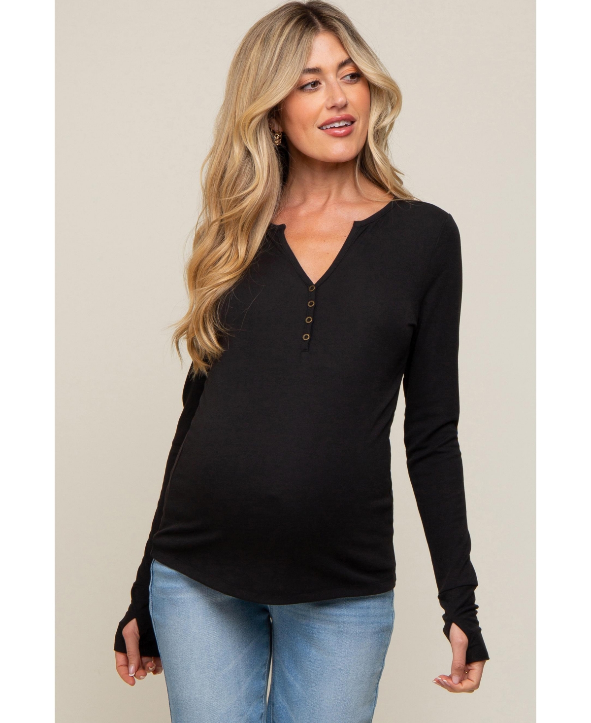 Click here for Pinkblush Maternity Black Button Front Long Sleeve... prices