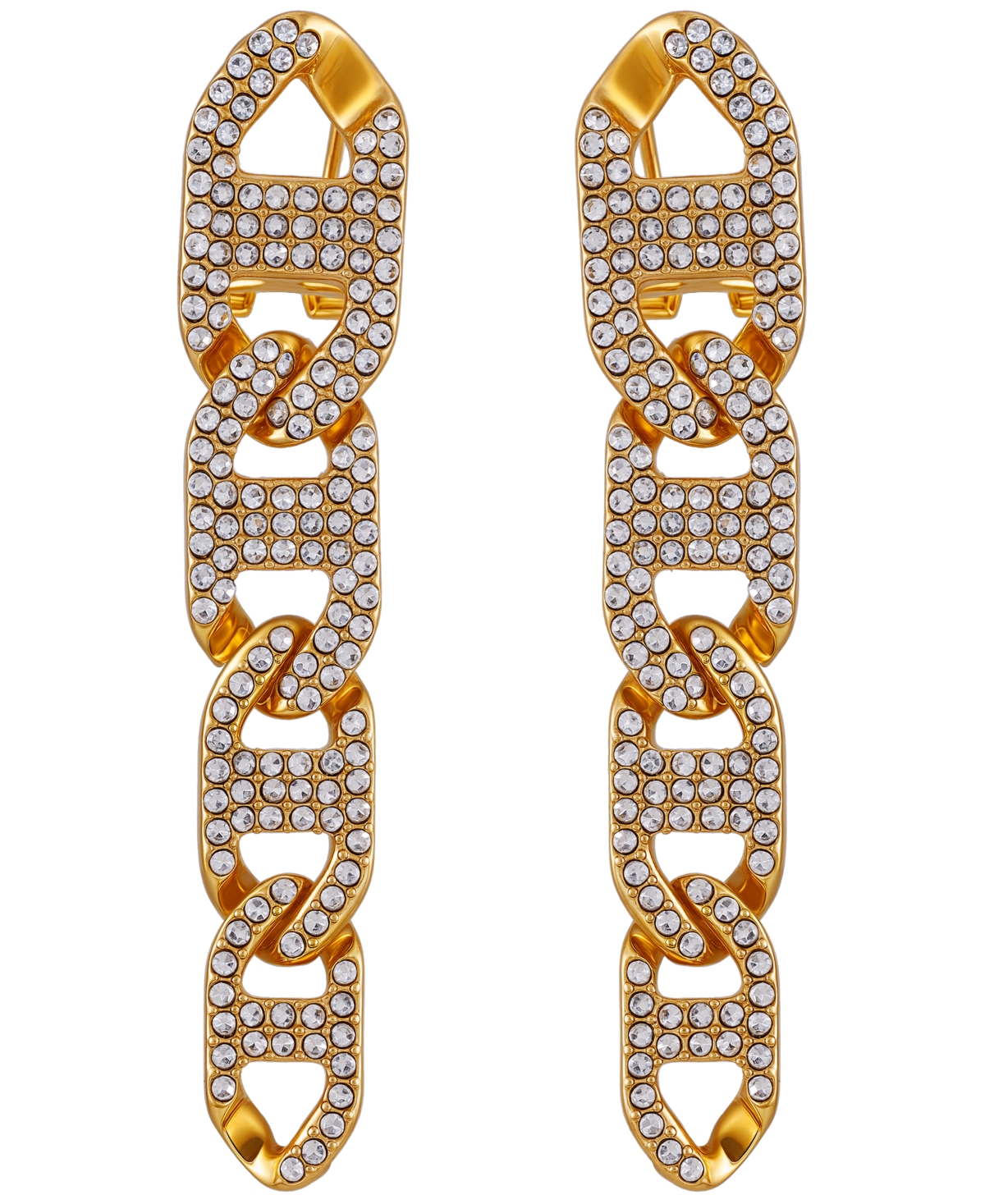 Click here for Guess Glass Stone Chain Link Drop Earrings (also i... prices