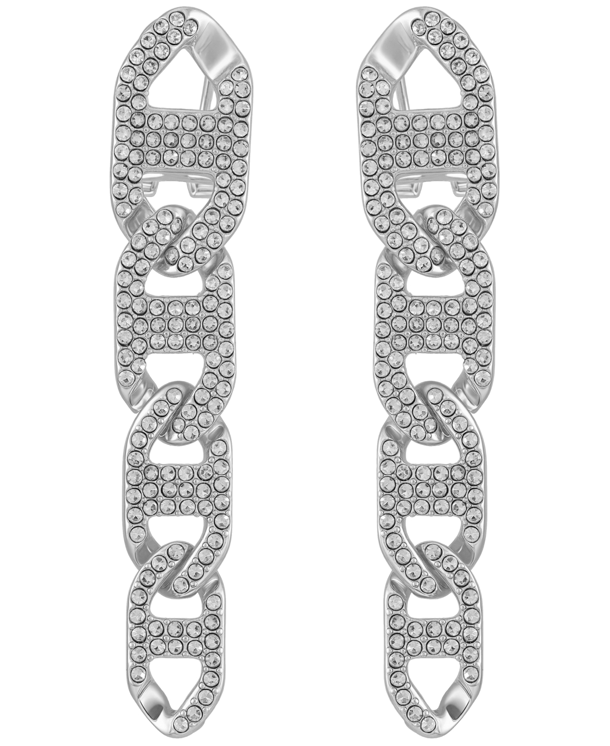 Click here for Guess Glass Stone Chain Link Drop Earrings (also i... prices