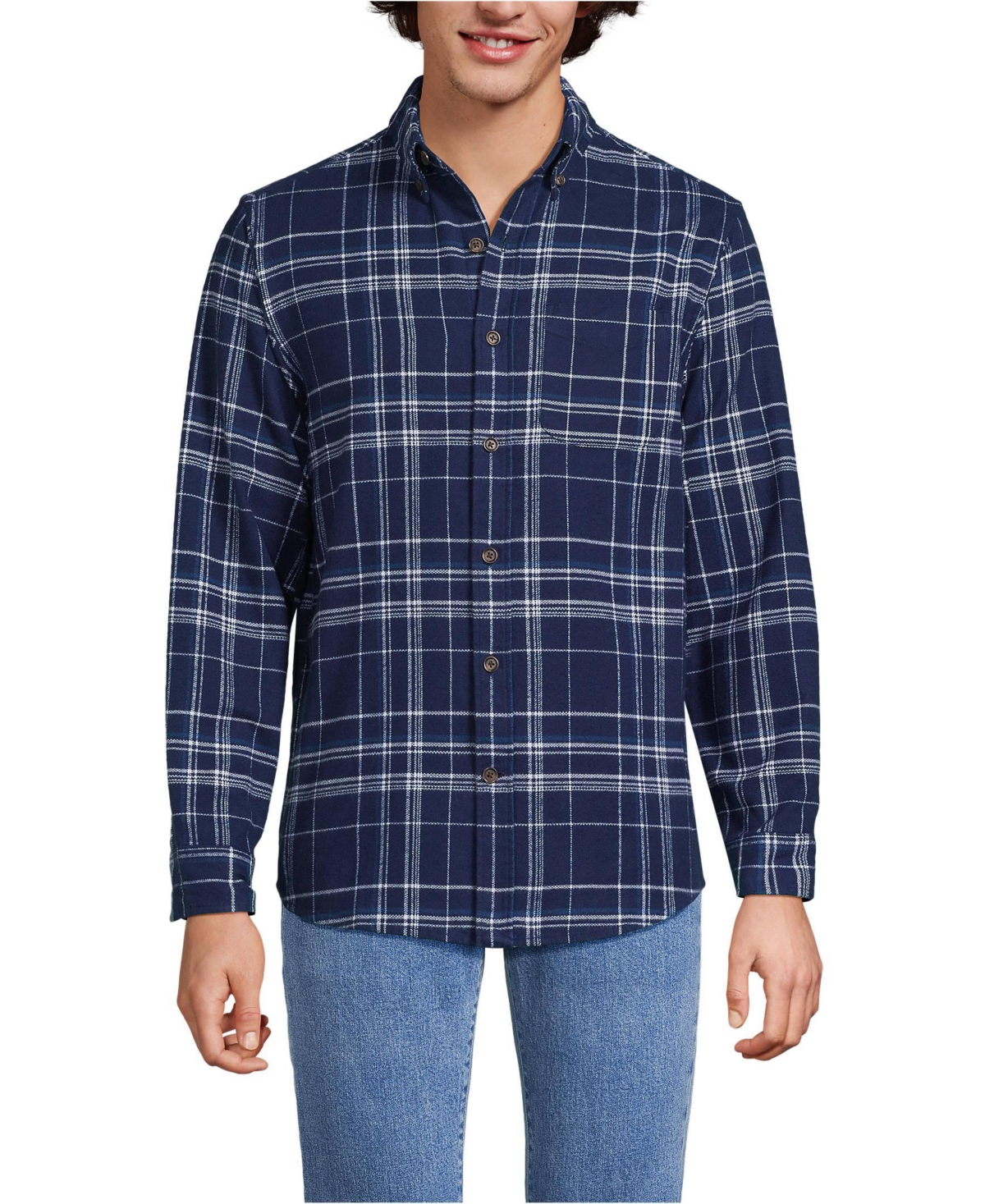 Click here for Lands End Mens Long Sleeve Flagship Flannel Shirt... prices
